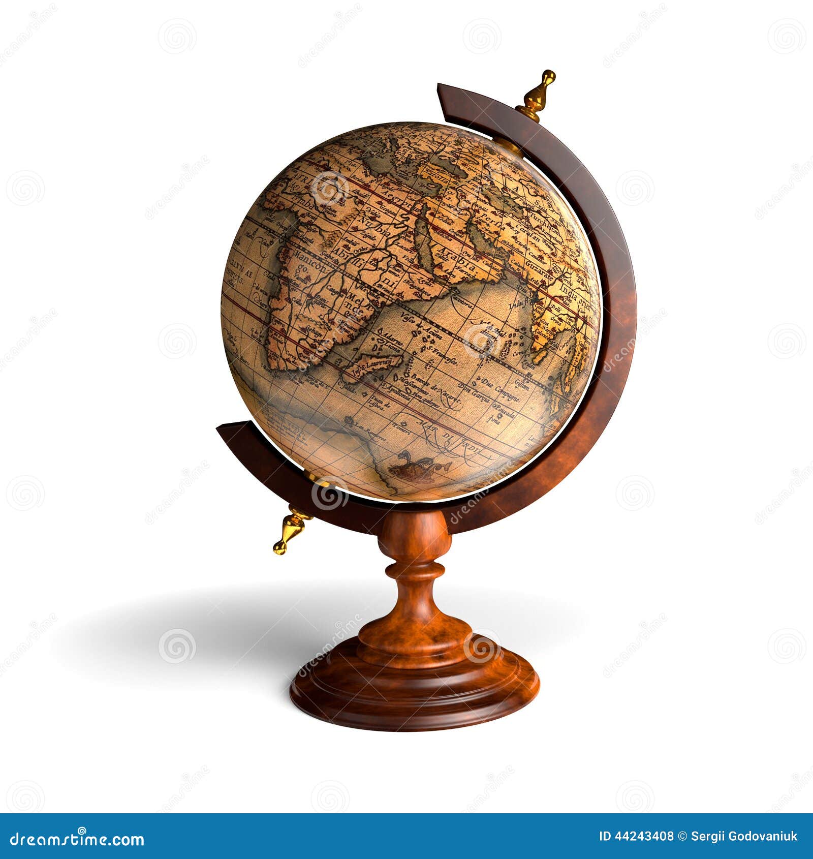 Antique globe stock illustration. Illustration of backgrond - 44243408