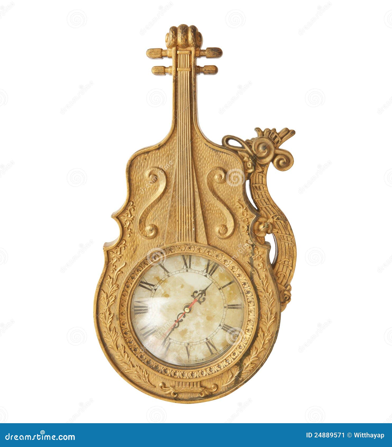 Antique gold clock stock image. Image of background, minute - 24889571