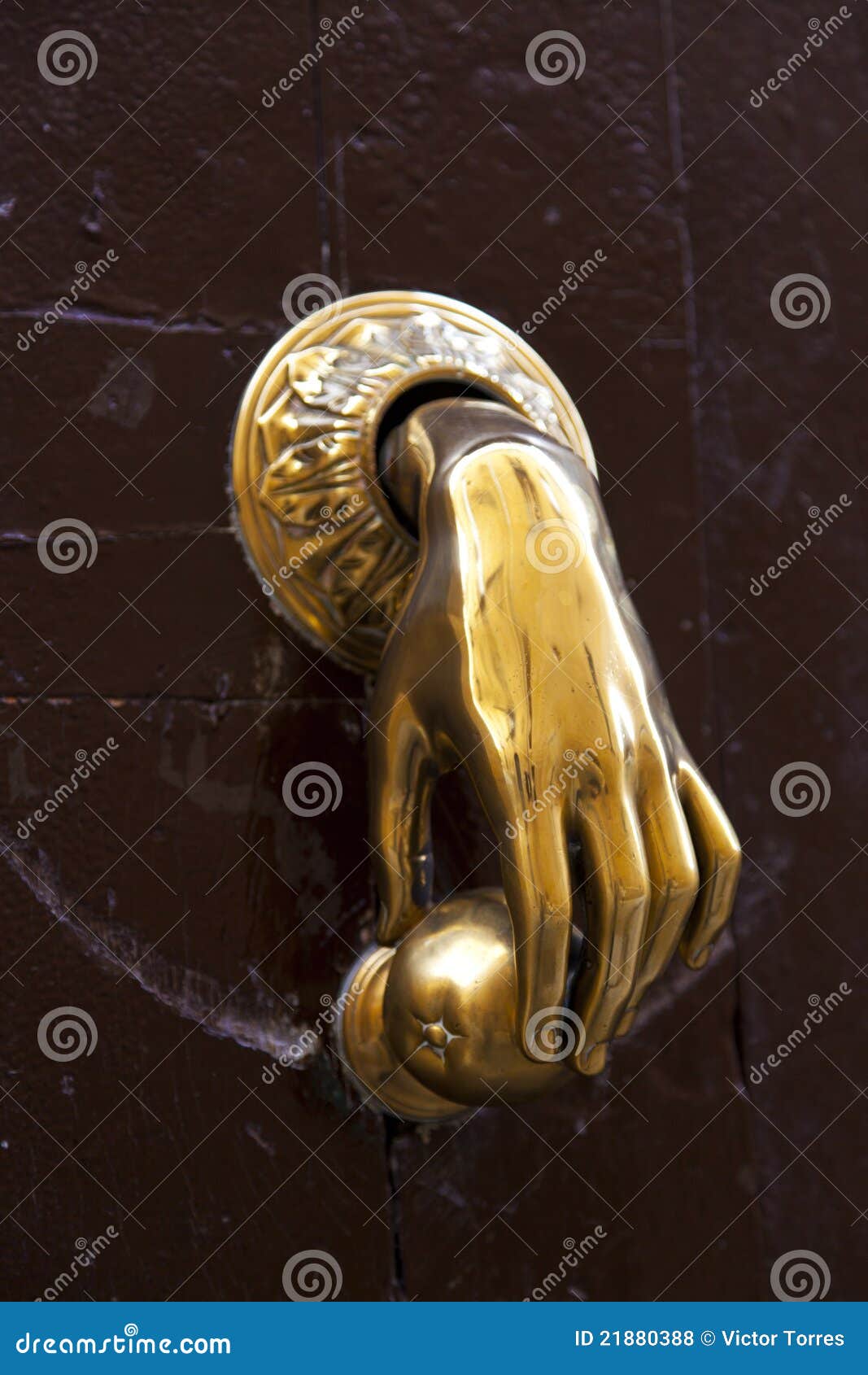 Antique Gold Door-Knocker stock photo. Image of traditional - 21880388