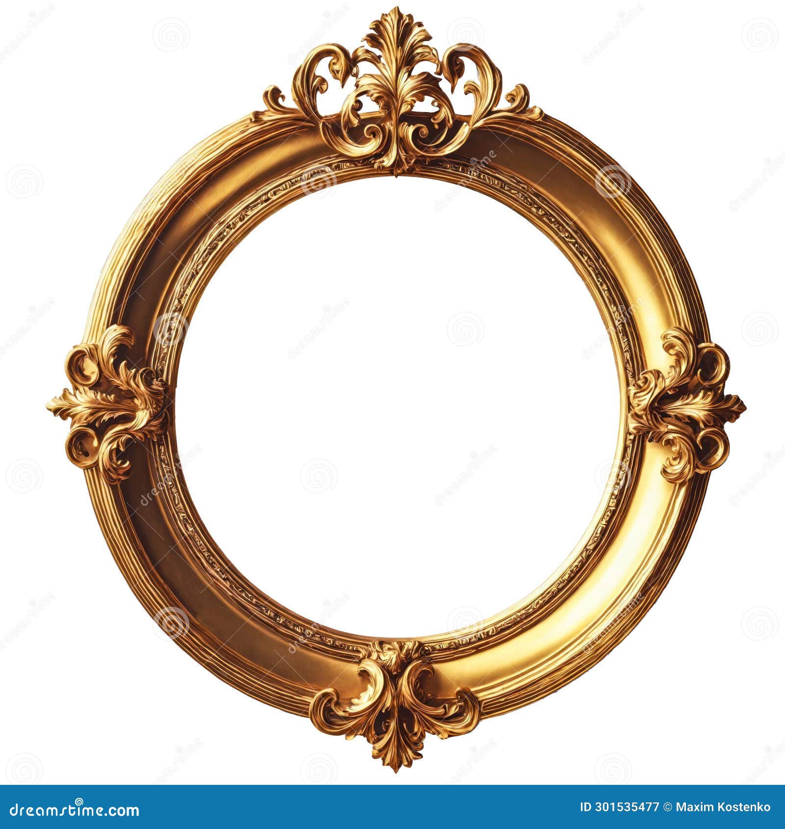 Antique gold round frame stock illustration. Illustration of decoration ...