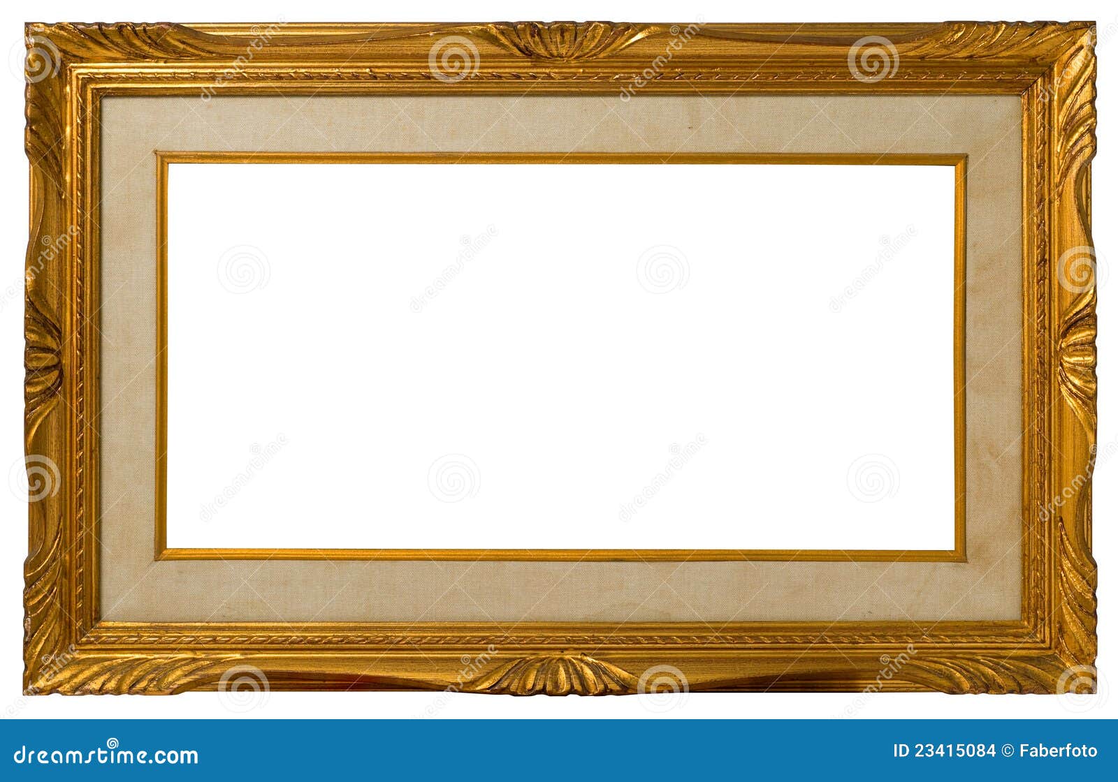 Antique Golden Frame Isolated On White Background. Gold Frame Isolated ...