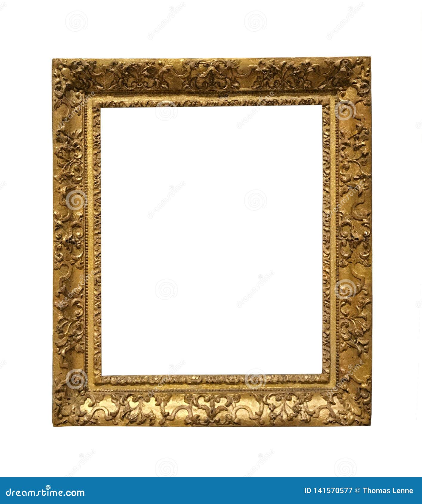 Antique Golden Textured Masterpiece Frame Stock Image - Image of ...