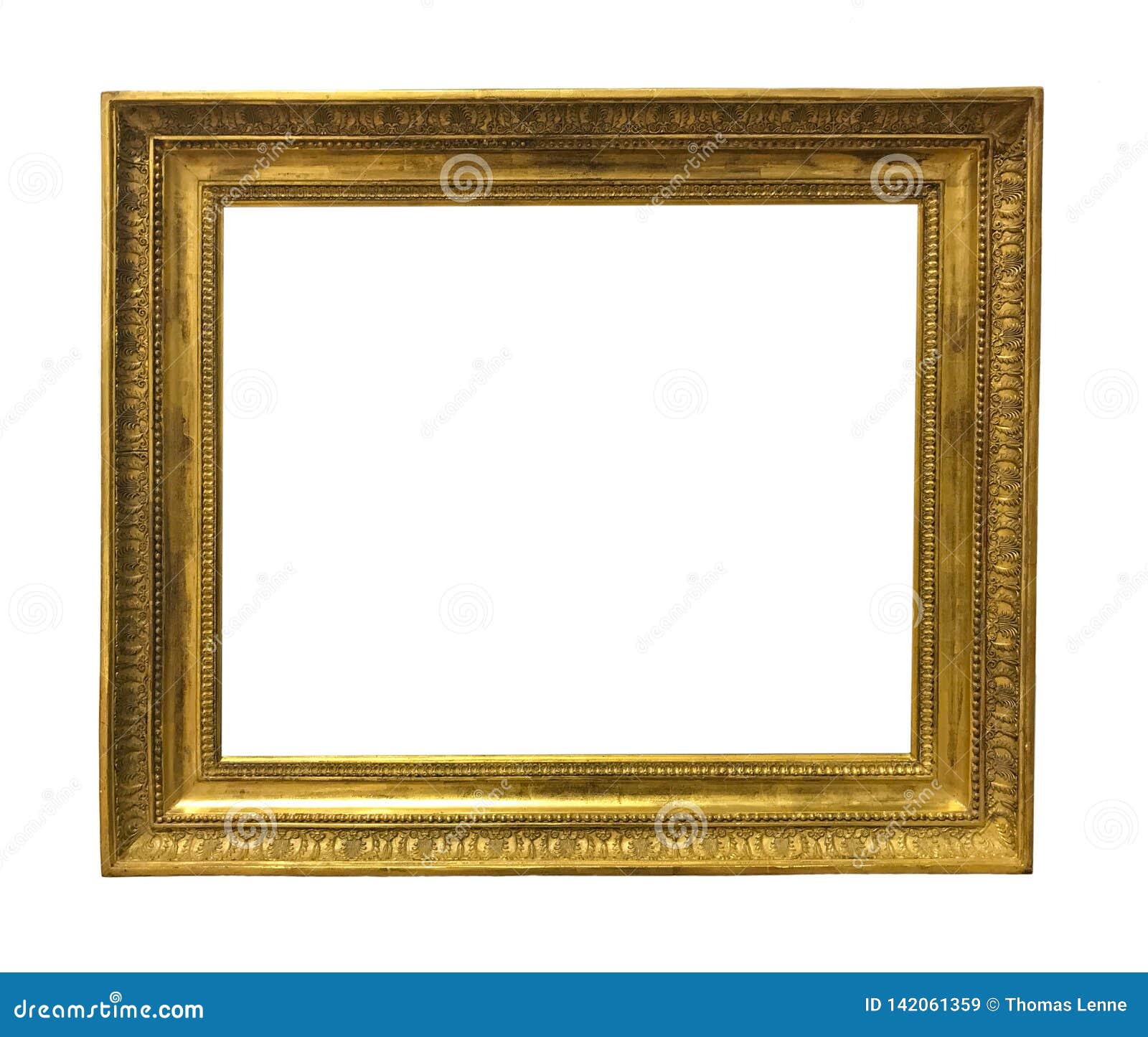 Antique Golden Textured Masterpiece Frame Stock Image - Image of artist ...