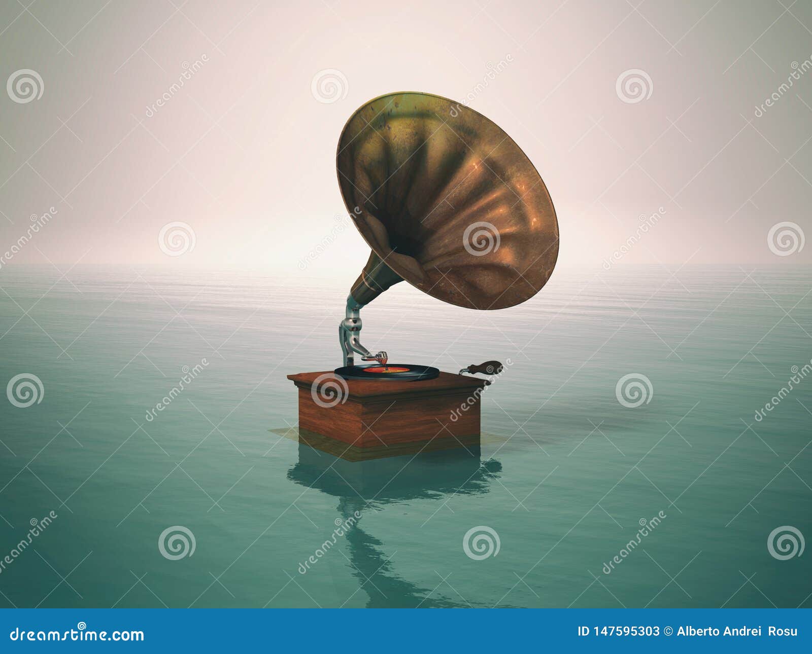 Antique Gramophone Music Player Stock Illustration - Illustration of ...