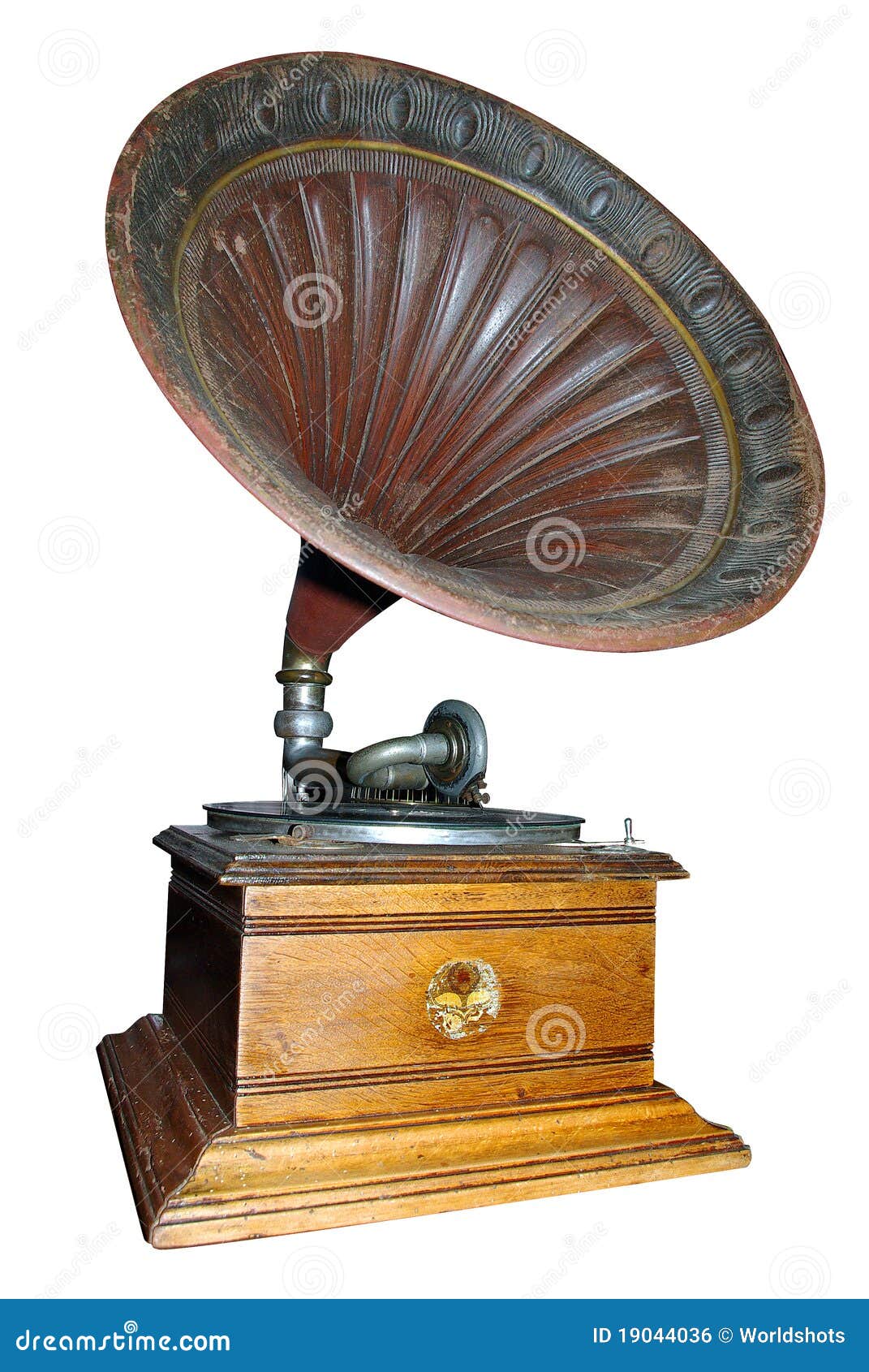 Antique gramophone player stock photo. Image of isolated - 19044036
