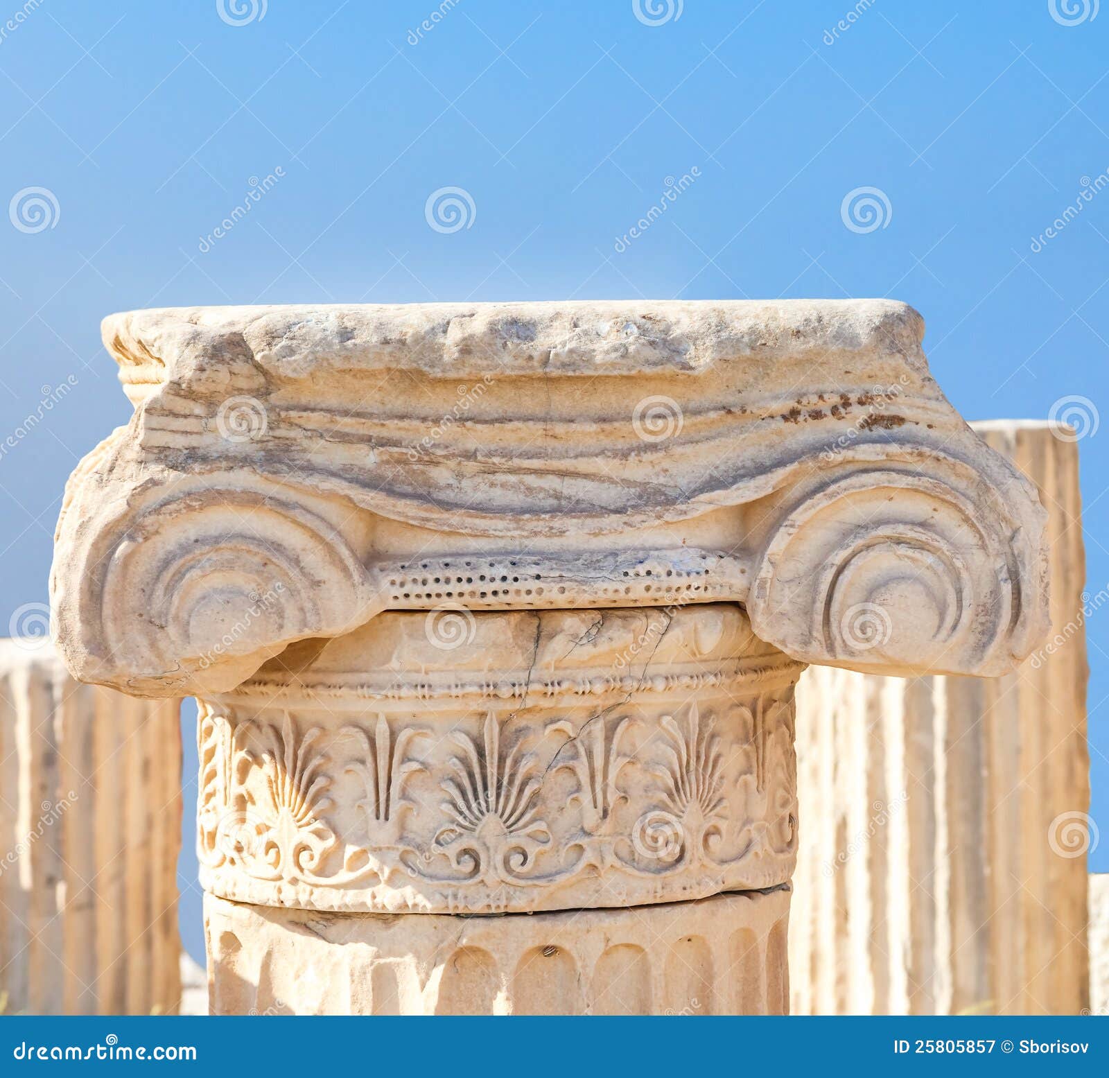 Antique greek column stock image. Image of acropolis - 25805857