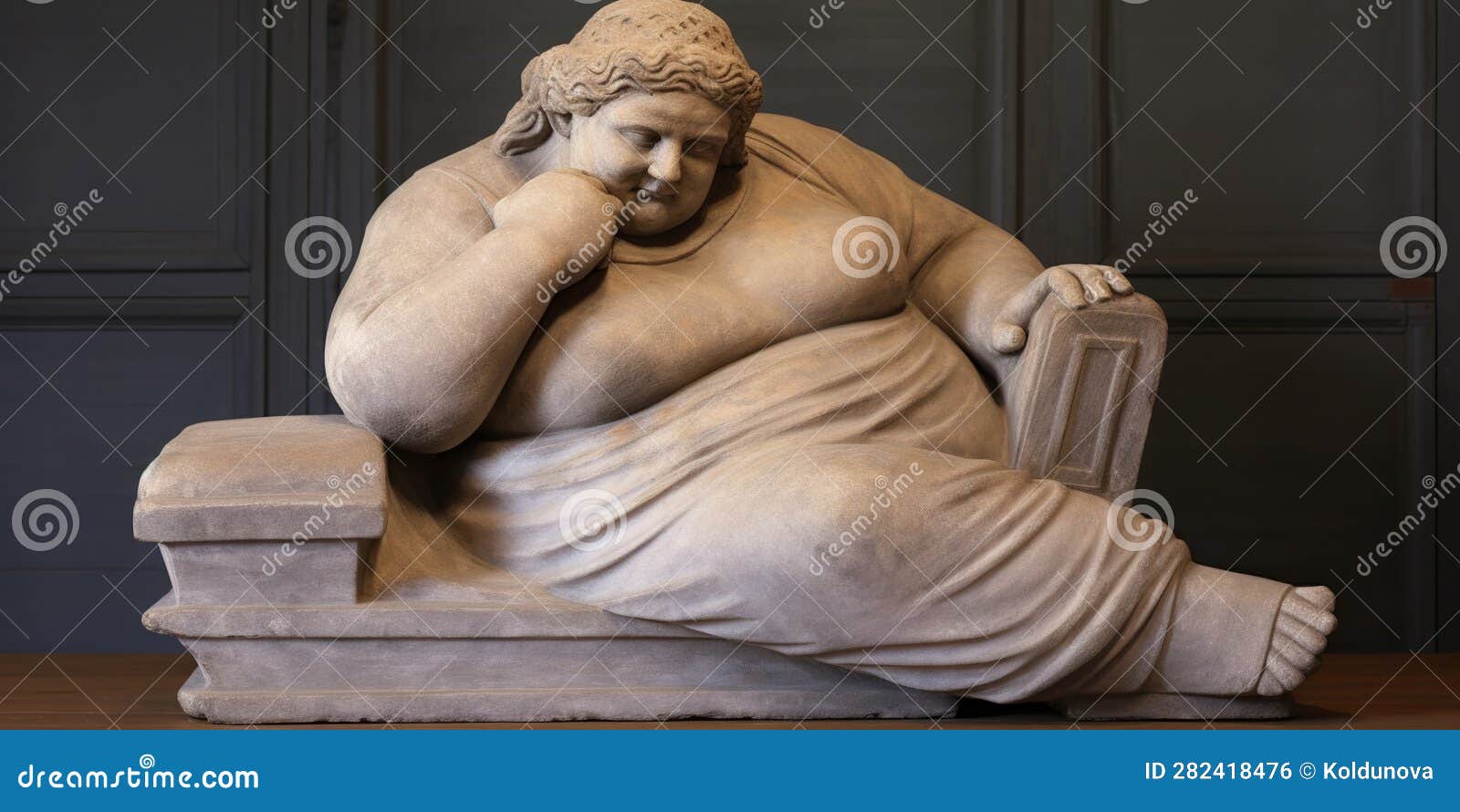 Antique Greek Statue with Obesity, Concept of Exaggerated Form, Created ...