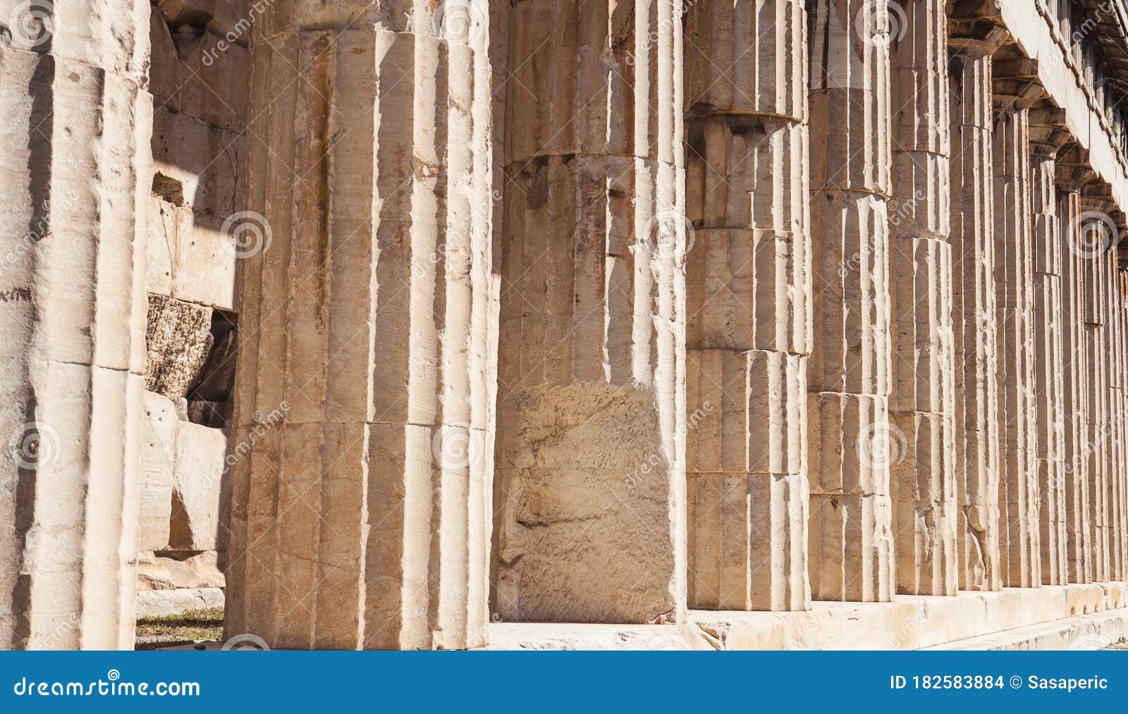 Antique Greek Temple Columns Stock Photo - Image of classical, pillar ...