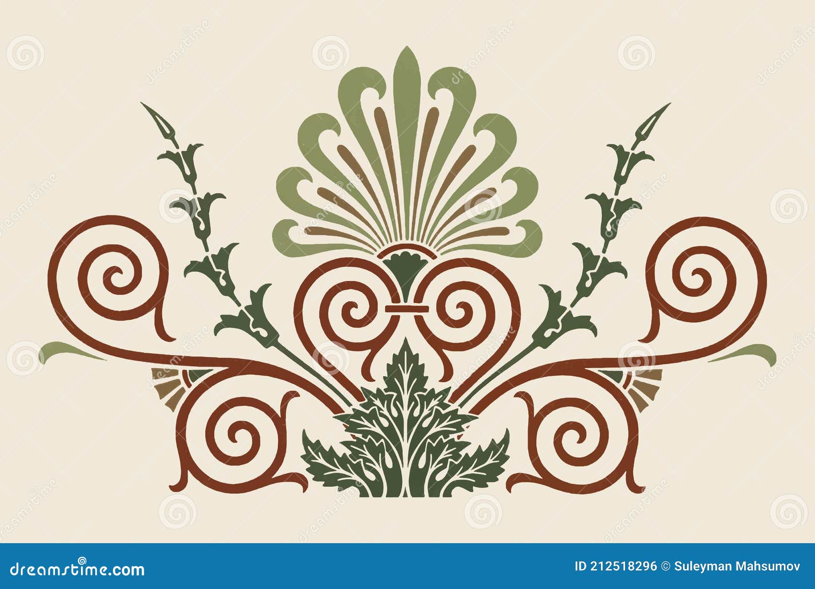 Antique Greek Vector Decorative Element Illustration Stock Vector ...