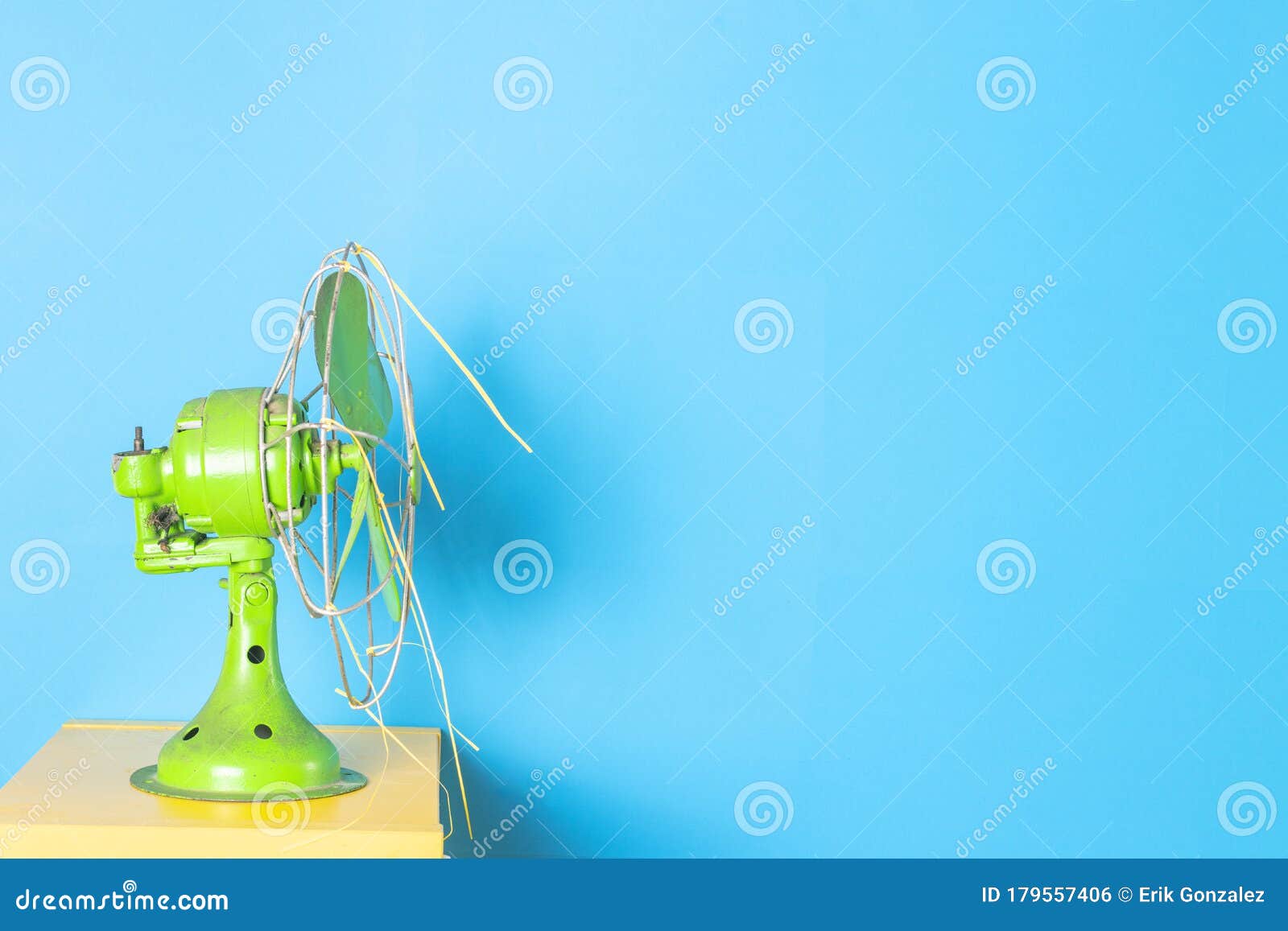 Antique Green Fan with Blue Background Stock Photo - Image of fans ...