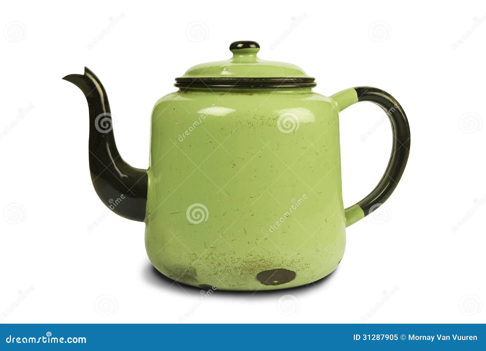 Antique green kettle stock image. Image of kettle, retro - 31287905