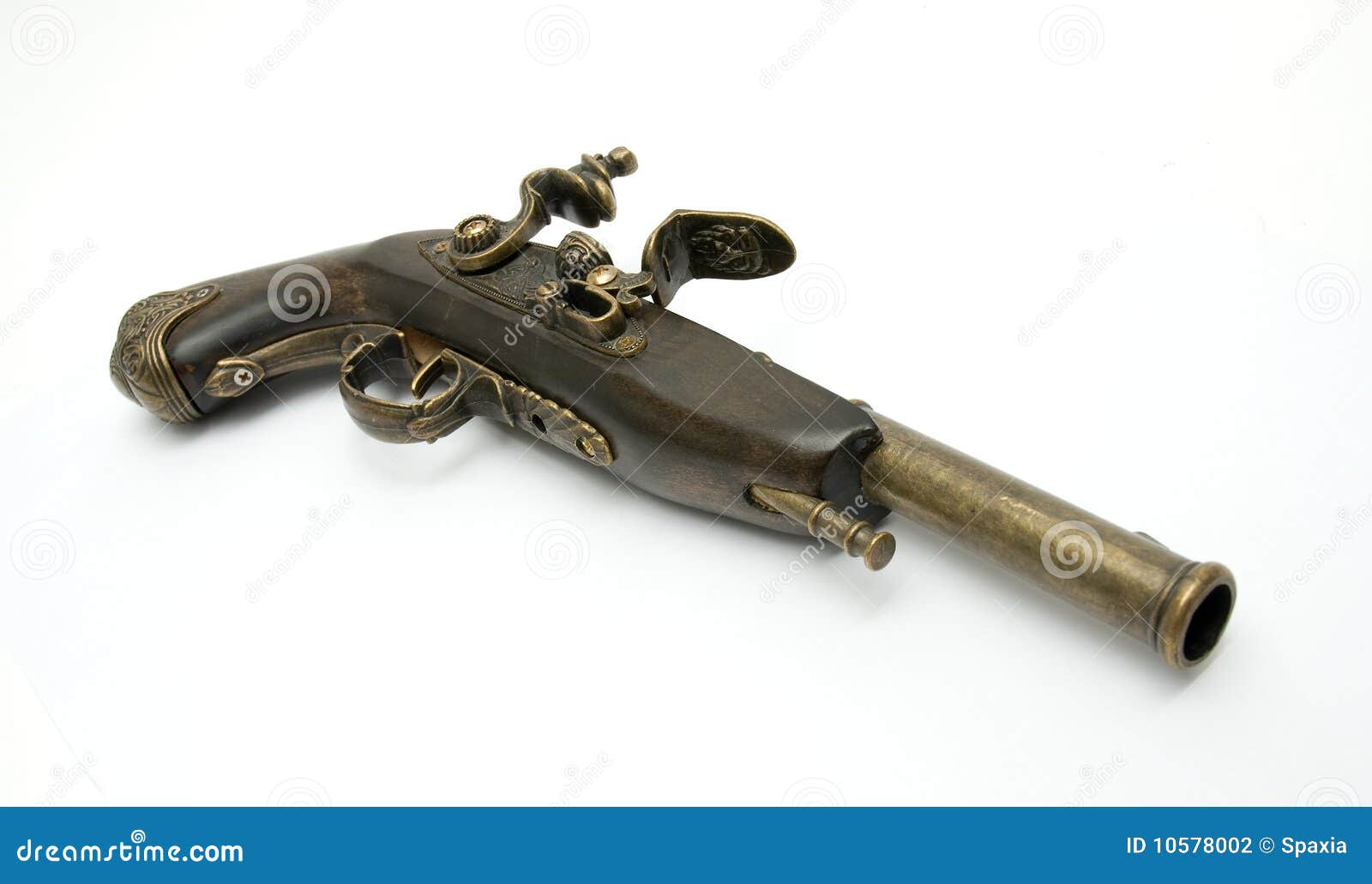 Antique Gun, Isolated on White Stock Photo - Image of bullets, death ...