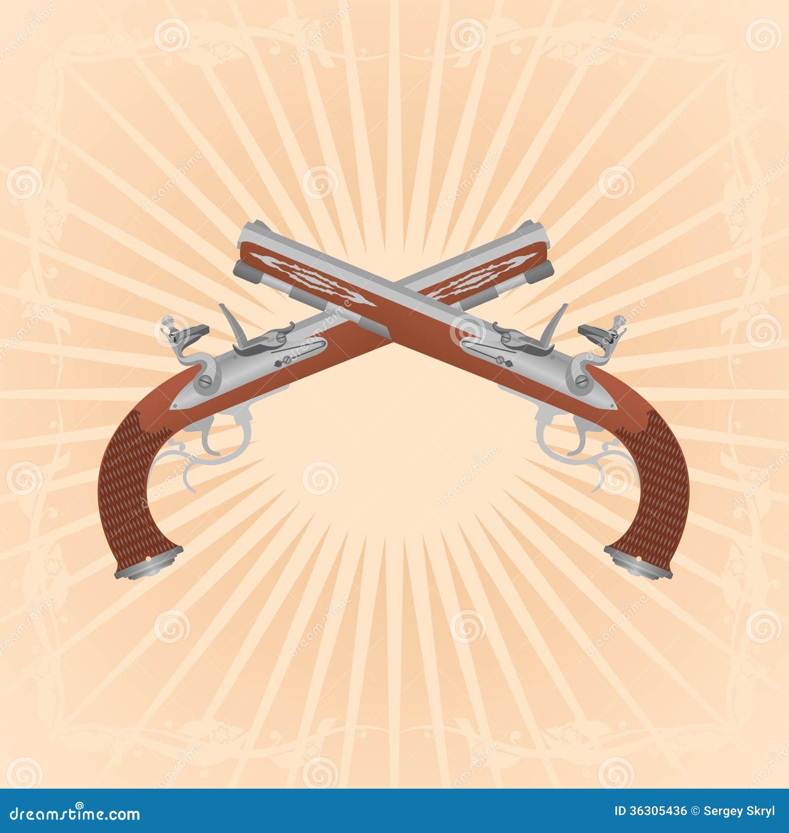 Old Antique Guns Illustration Cartoon Vector | CartoonDealer.com #111058637