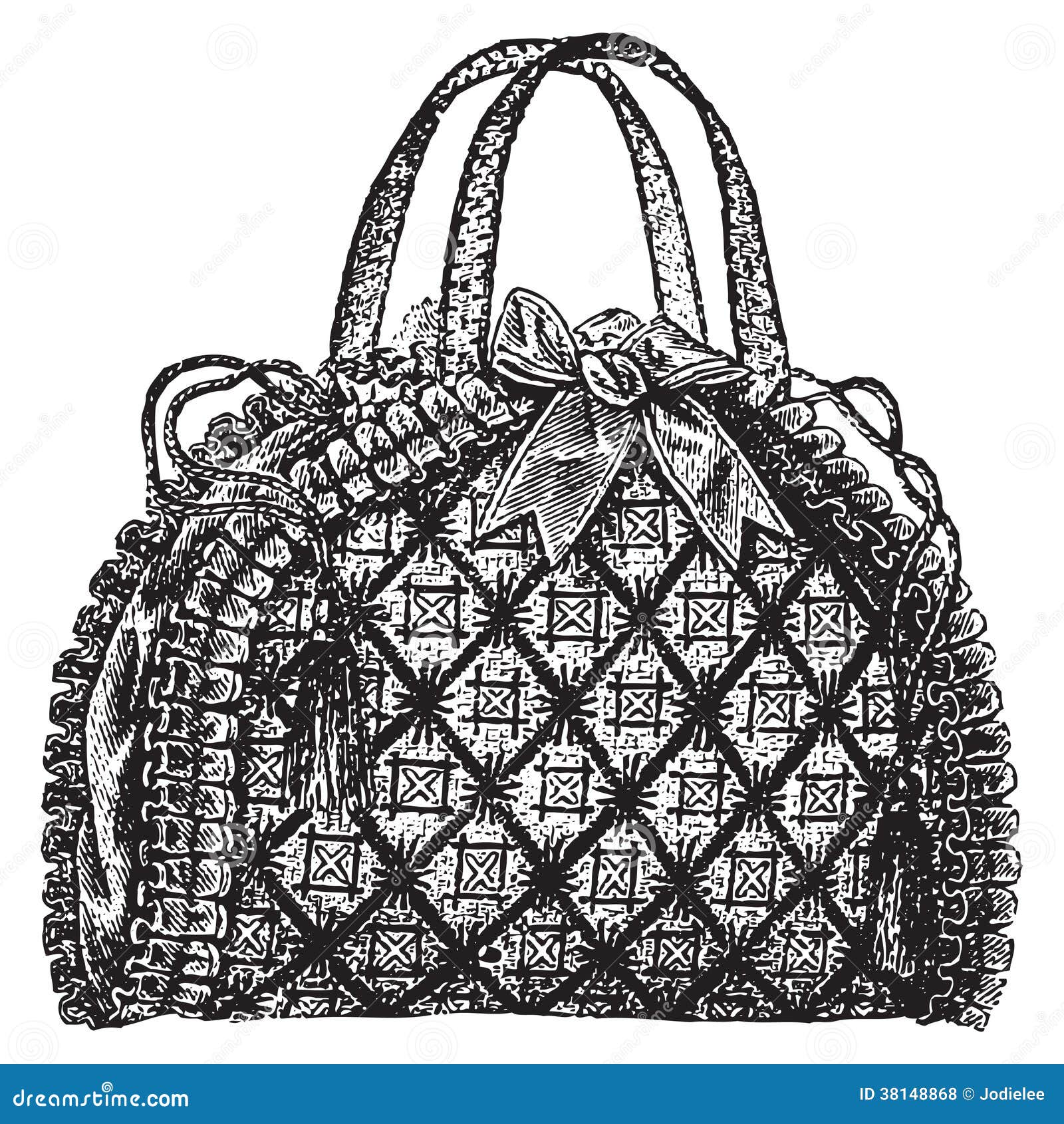 Antique Hand Bag Purse Illustration. Royalty Free Stock Photos - Image ...