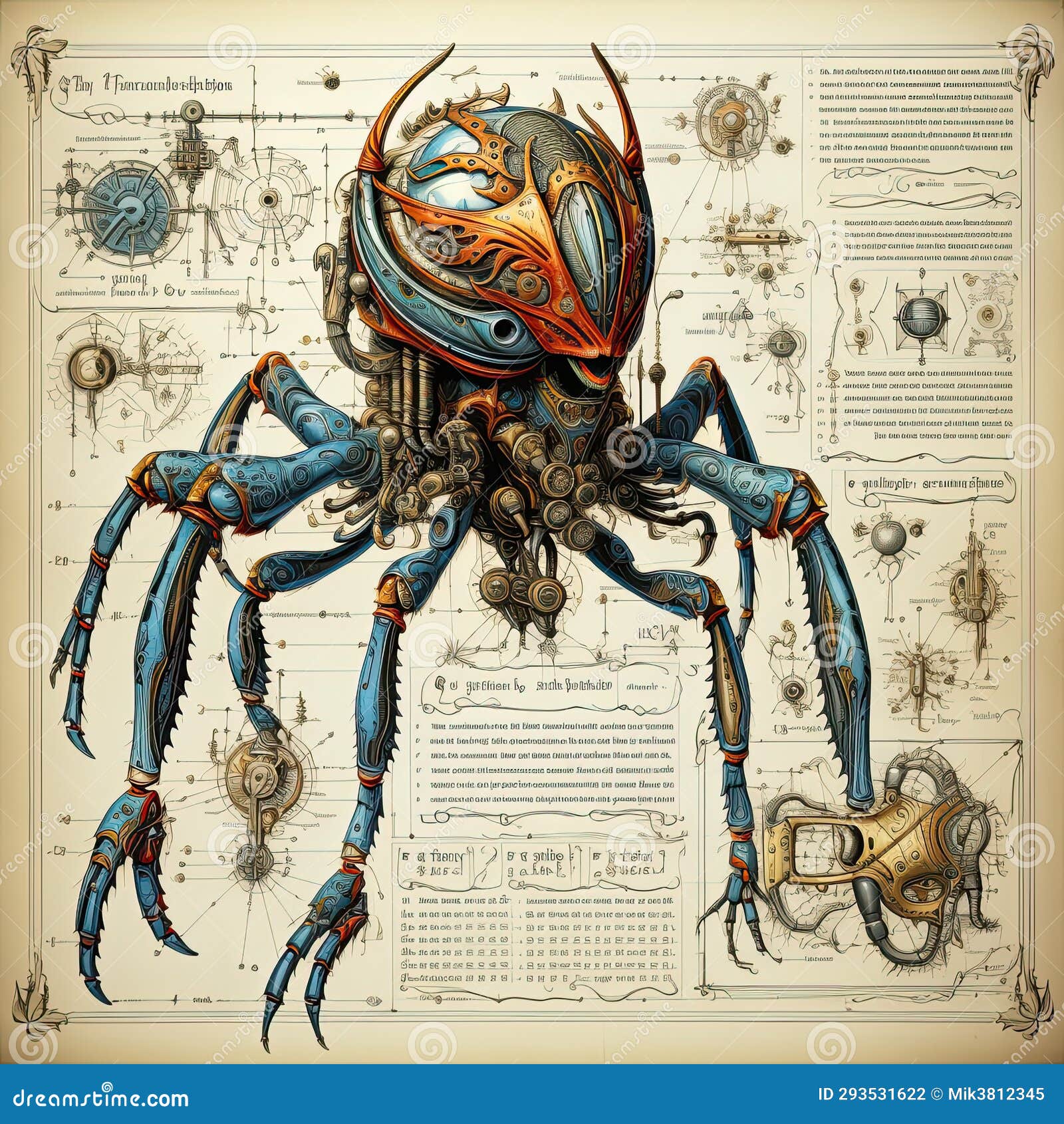 Antique Handwritten Codex Illustration. Royalty-Free Cartoon ...