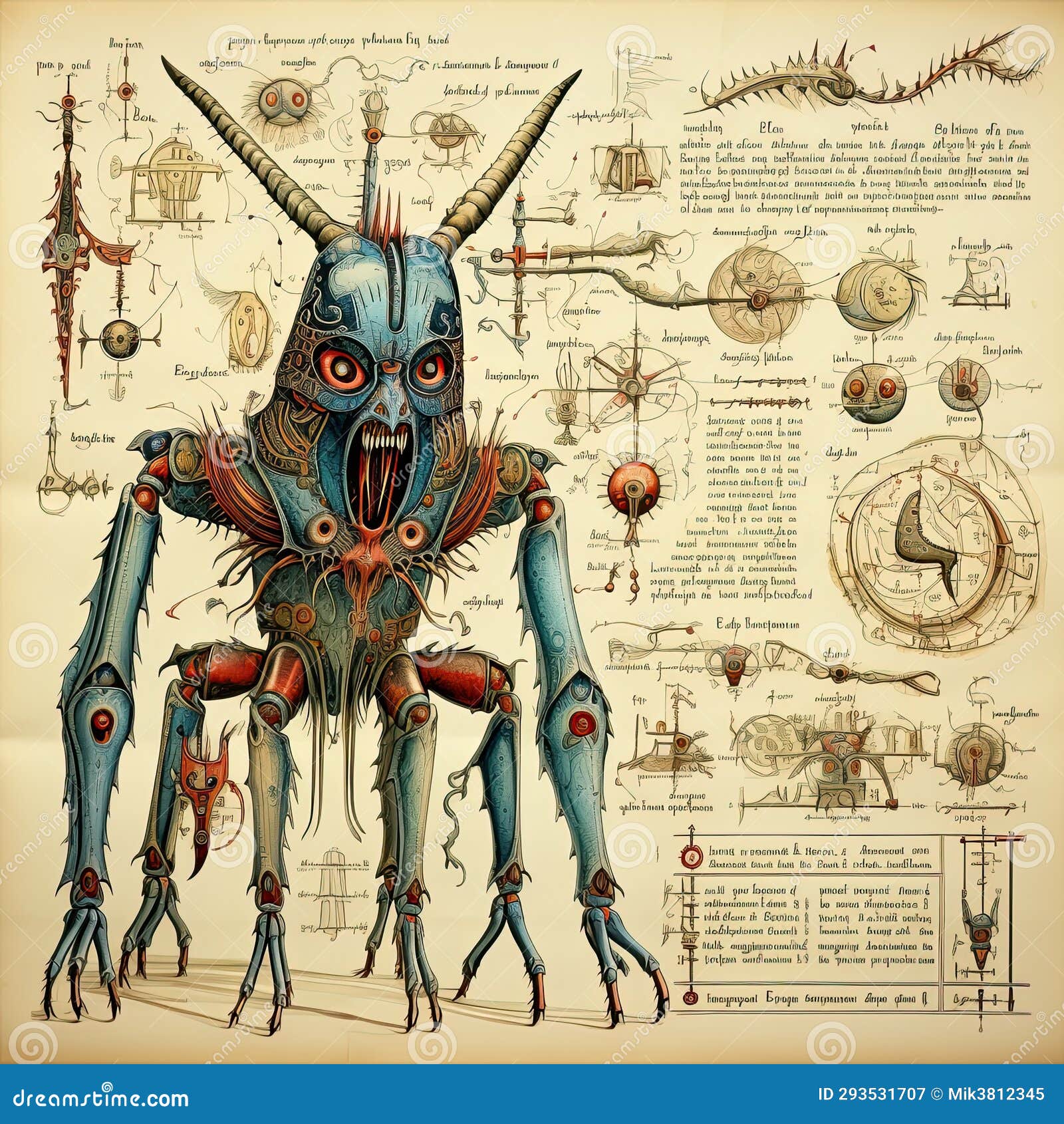 Antique Handwritten Codex Illustration. Stock Illustration ...