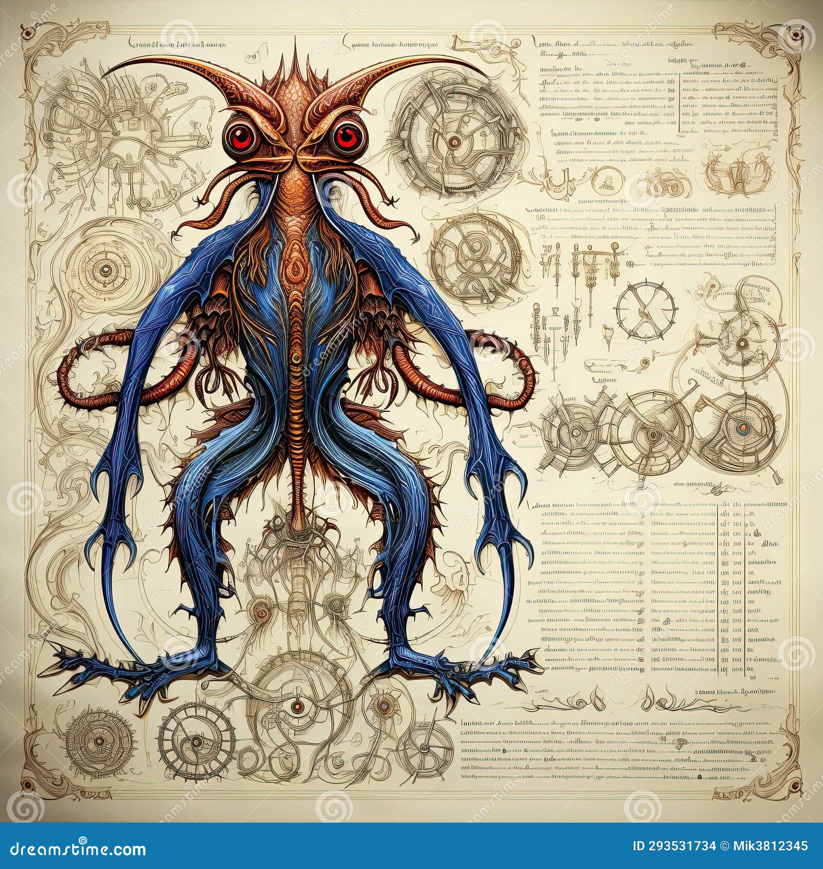 Antique Handwritten Codex Illustration. | CartoonDealer.com #293531734