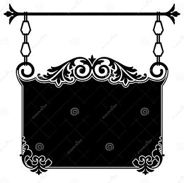 Antique Hanging Sign stock vector. Illustration of chain - 12729393