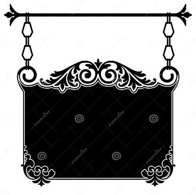 Antique Hanging Sign stock vector. Illustration of chain - 12729393