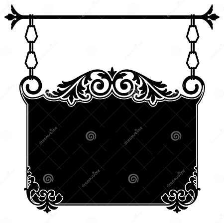Antique Hanging Sign stock vector. Illustration of chain - 12729393