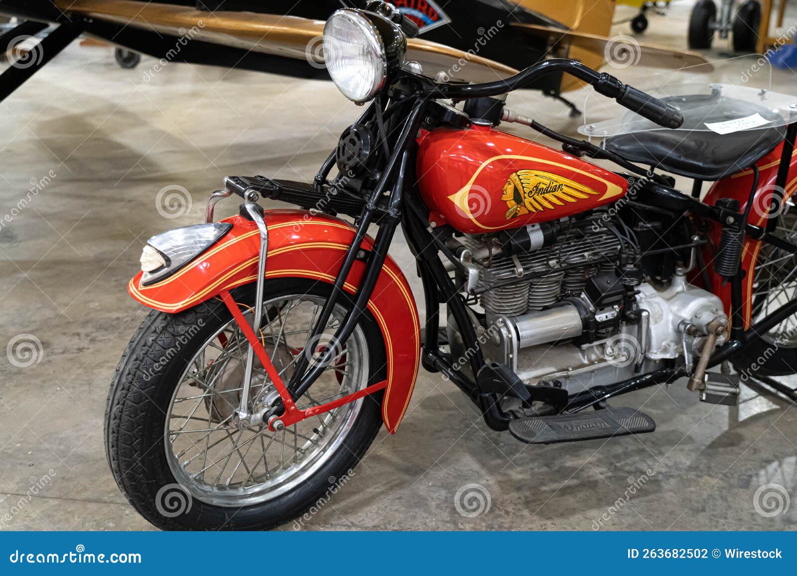 Antique 1936 Indian 4 Motorcycle on Display in Museum Editorial ...