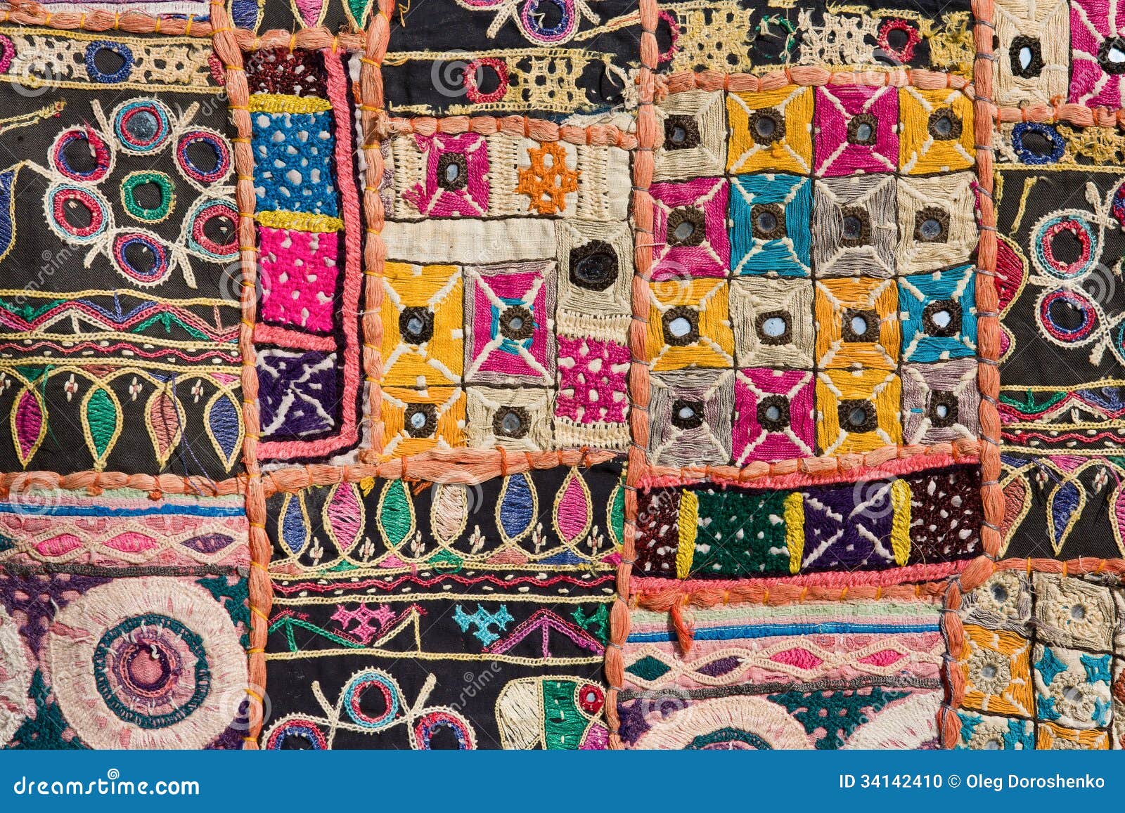 Antique Indian Stitched Fabric Pattern Stock Photo - Image of cloth ...