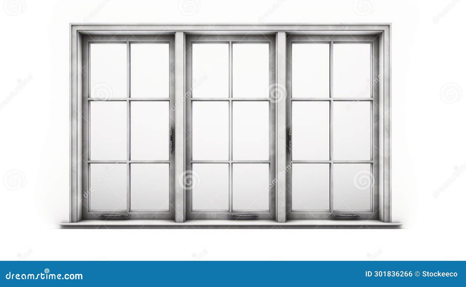 Antique Influenced 3d Rendered Window with Panoramic Scale Stock ...