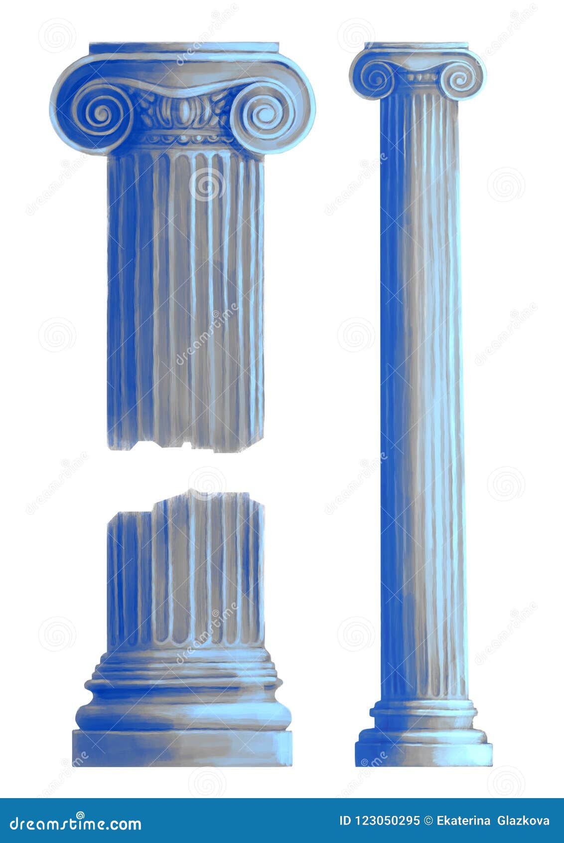 Antique Ionic Order Columns Stock Image - Image of acrylic ...