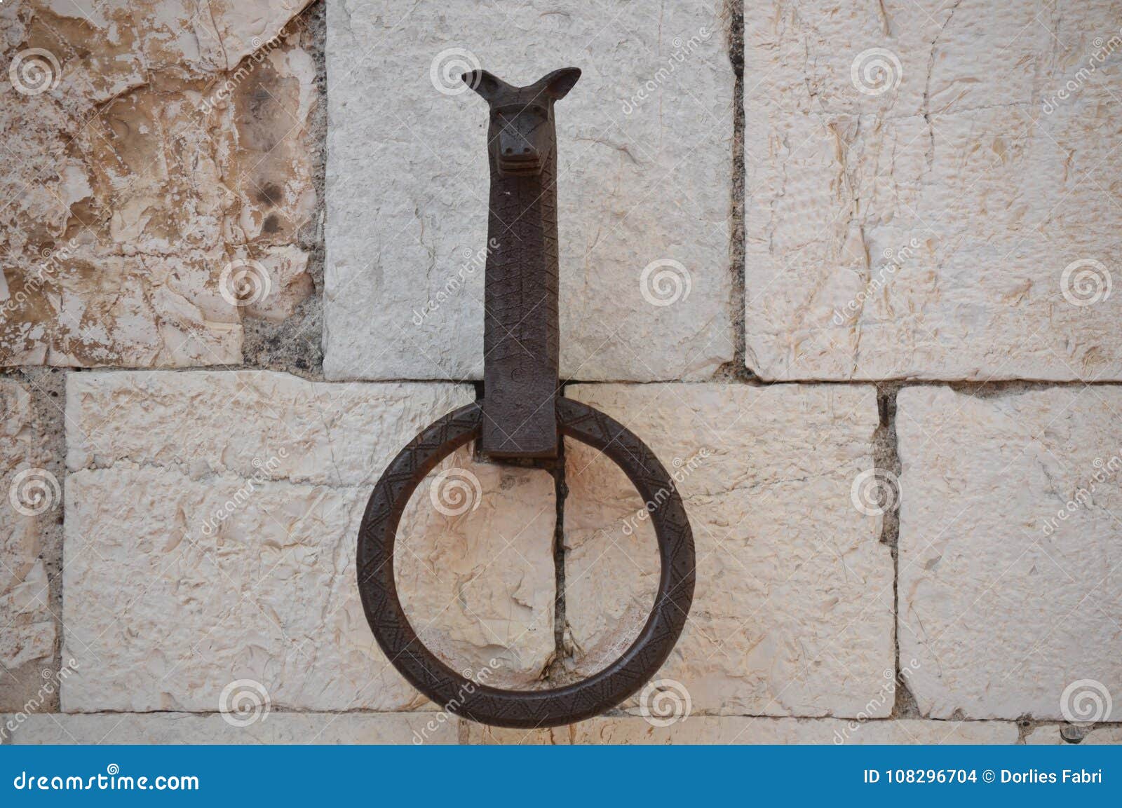 Antique iron ring stock photo. Image of wall, antique - 108296704