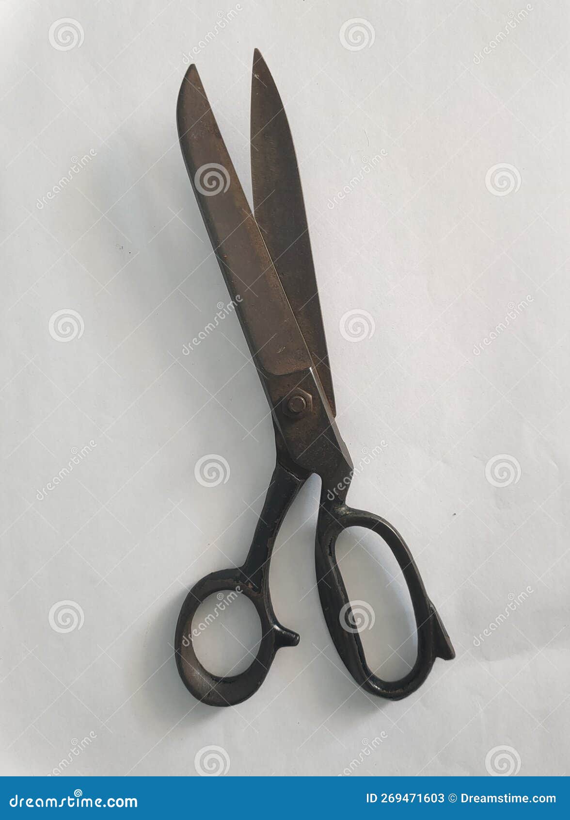 Antique iron scissors stock image. Image of wheel, antique - 269471603