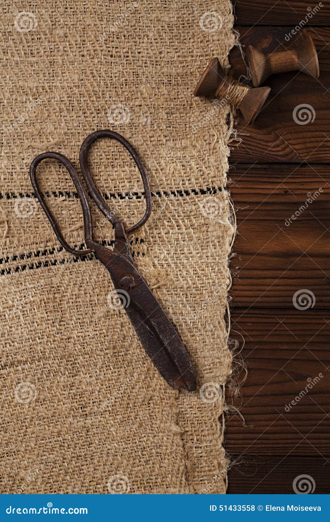 Really Antique Iron Scissors with Spools Stock Photo - Image of object ...