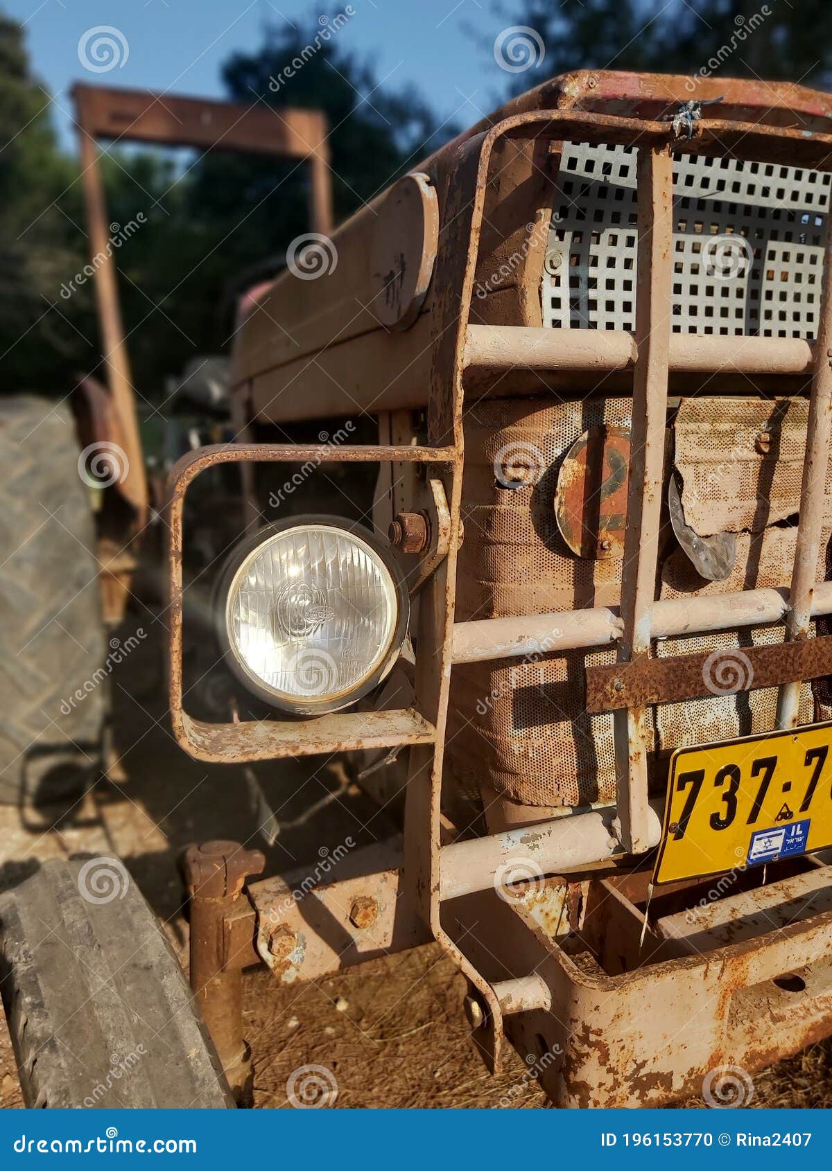 Antique israeli Tractor stock photo. Image of israeli - 196153770