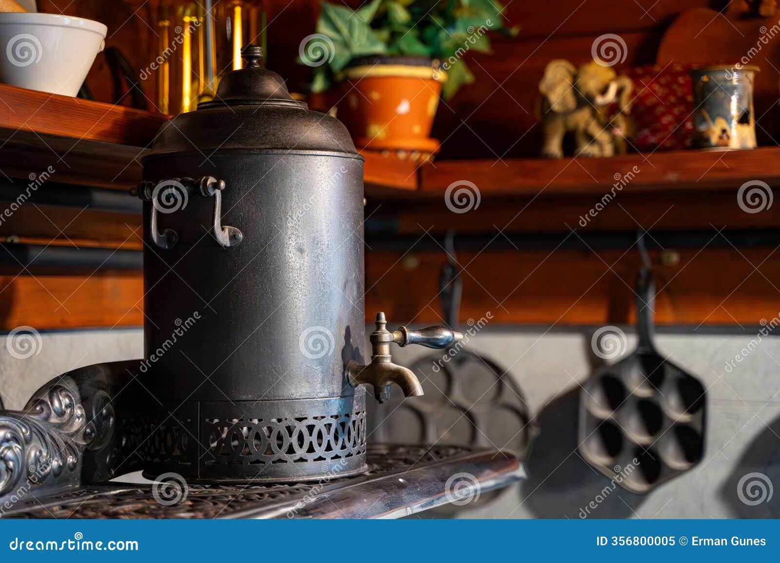 Antique Kettle in the Kitchen of a House Stock Image - Image of vintage ...