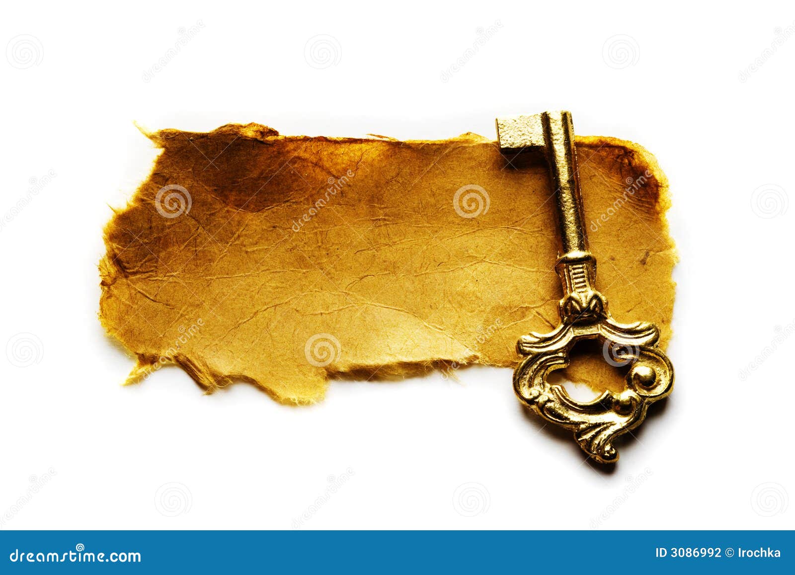 Antique key and paper stock photo. Image of metal, secure - 3086992