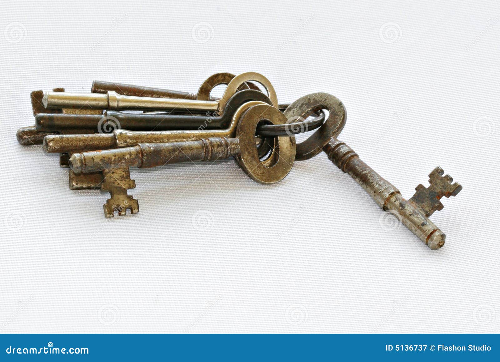 Antique Key Set stock image. Image of aged, secure, isolated - 5136737