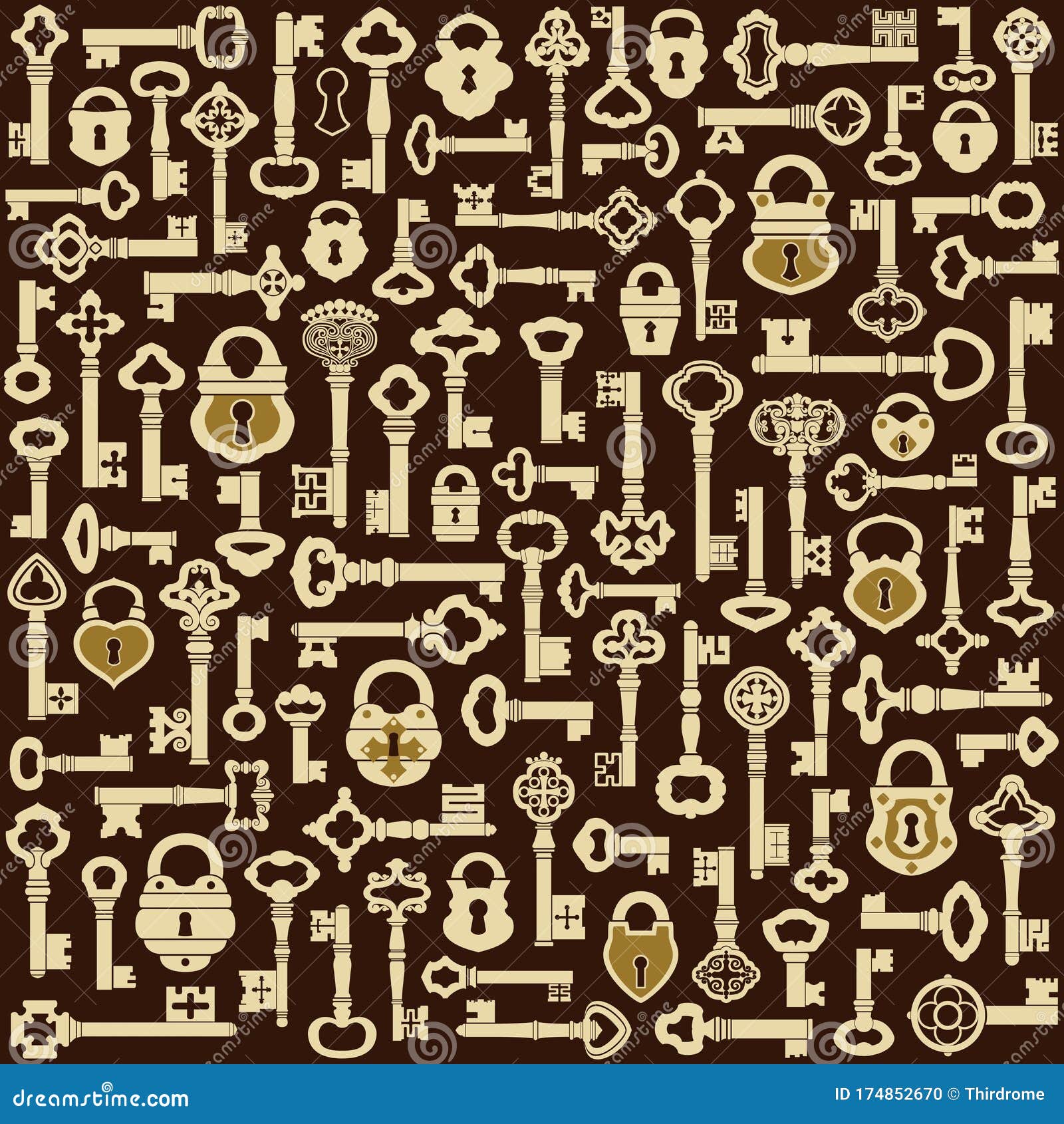 Antique Keys Background stock vector. Illustration of background ...
