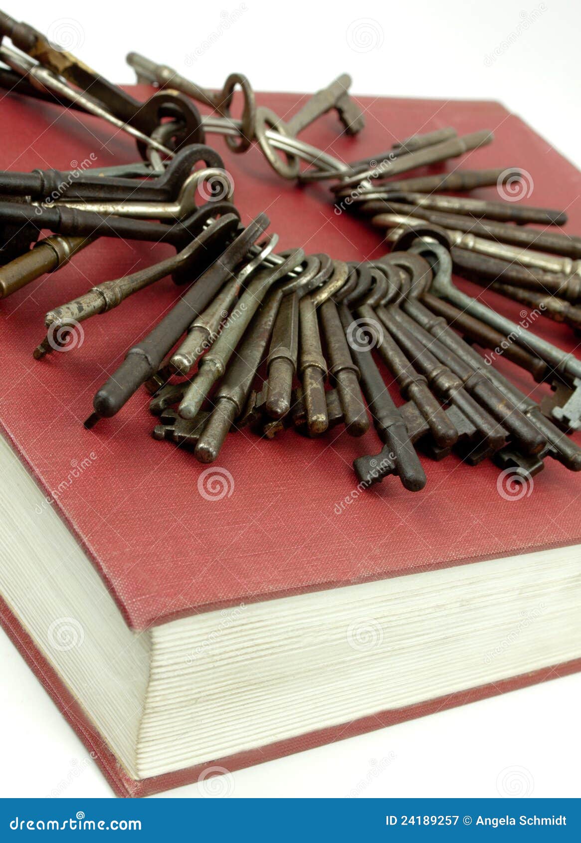 Antique Keys on a Red Book stock image. Image of antique - 24189257
