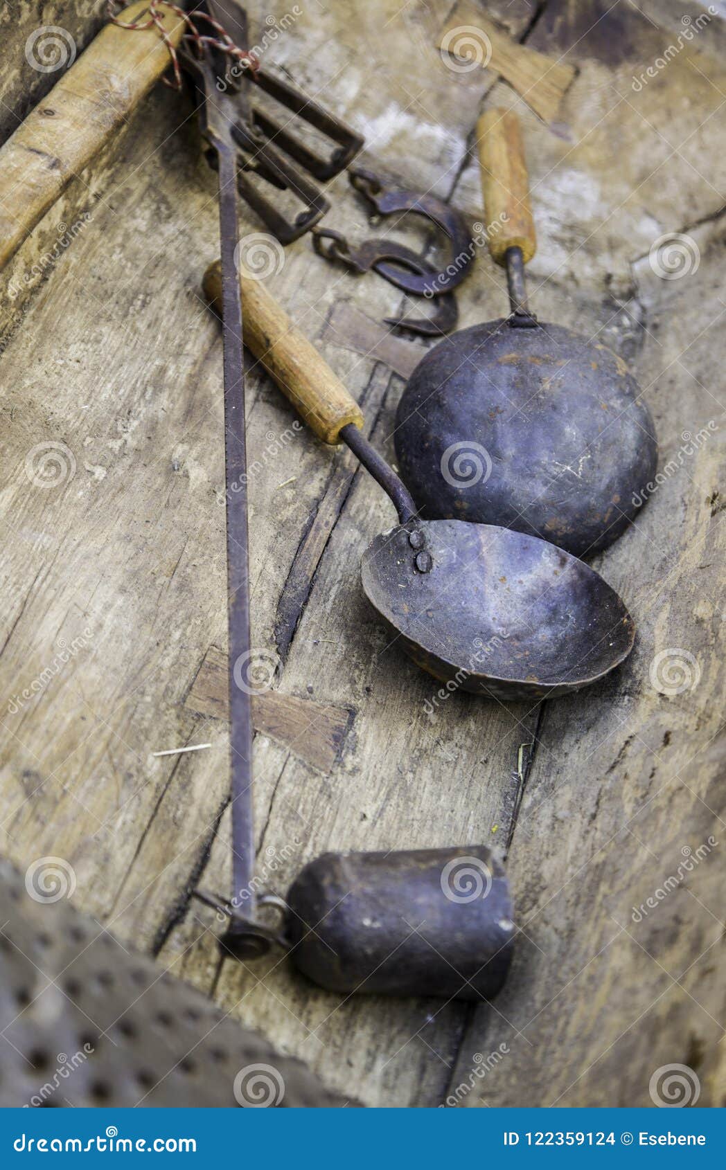 Ancient kitchen tools stock photo. Image of aged, equipment - 122359124