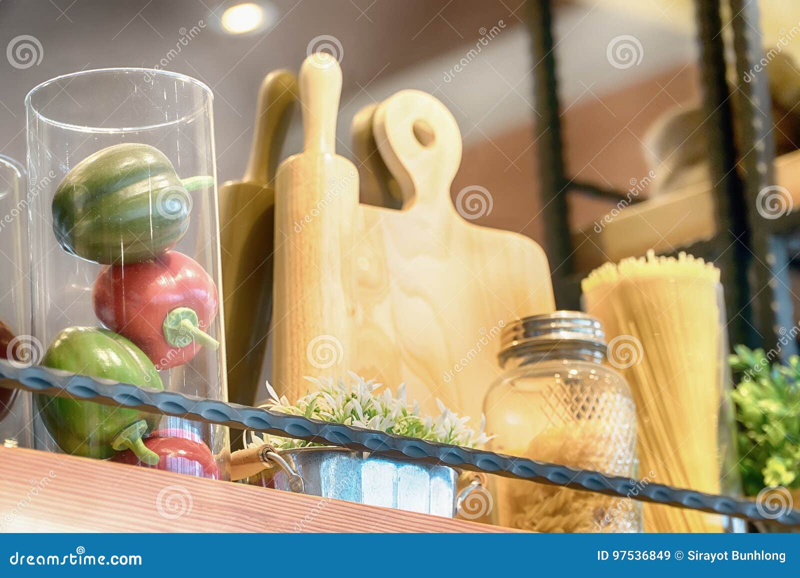 The Antique Kitchenware on the Table Stock Image - Image of ladle ...