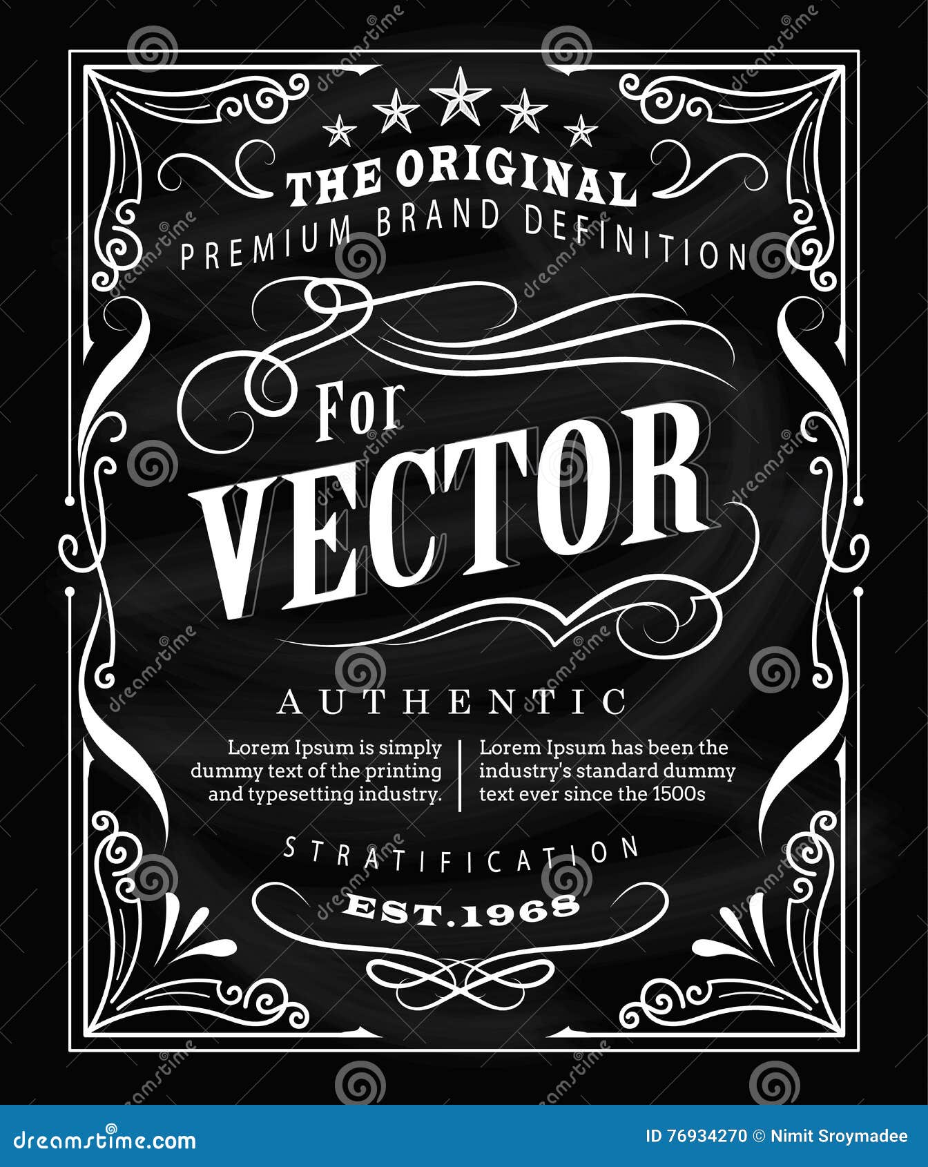 Antique Label Typography Poster Vintage Frame Blackboard Design Stock ...