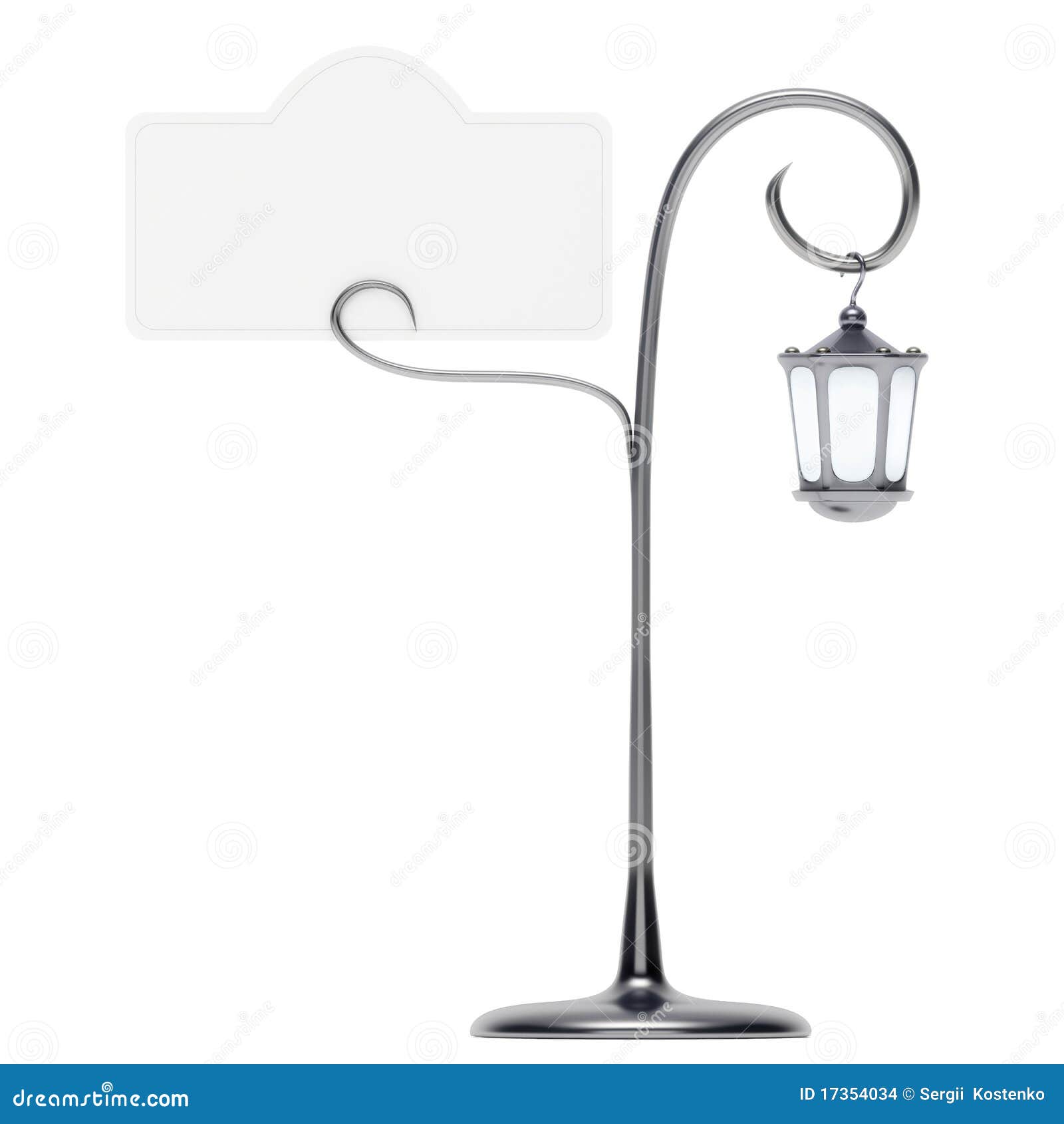 Antique Lamp Post with Card Holder Stock Illustration - Illustration of ...