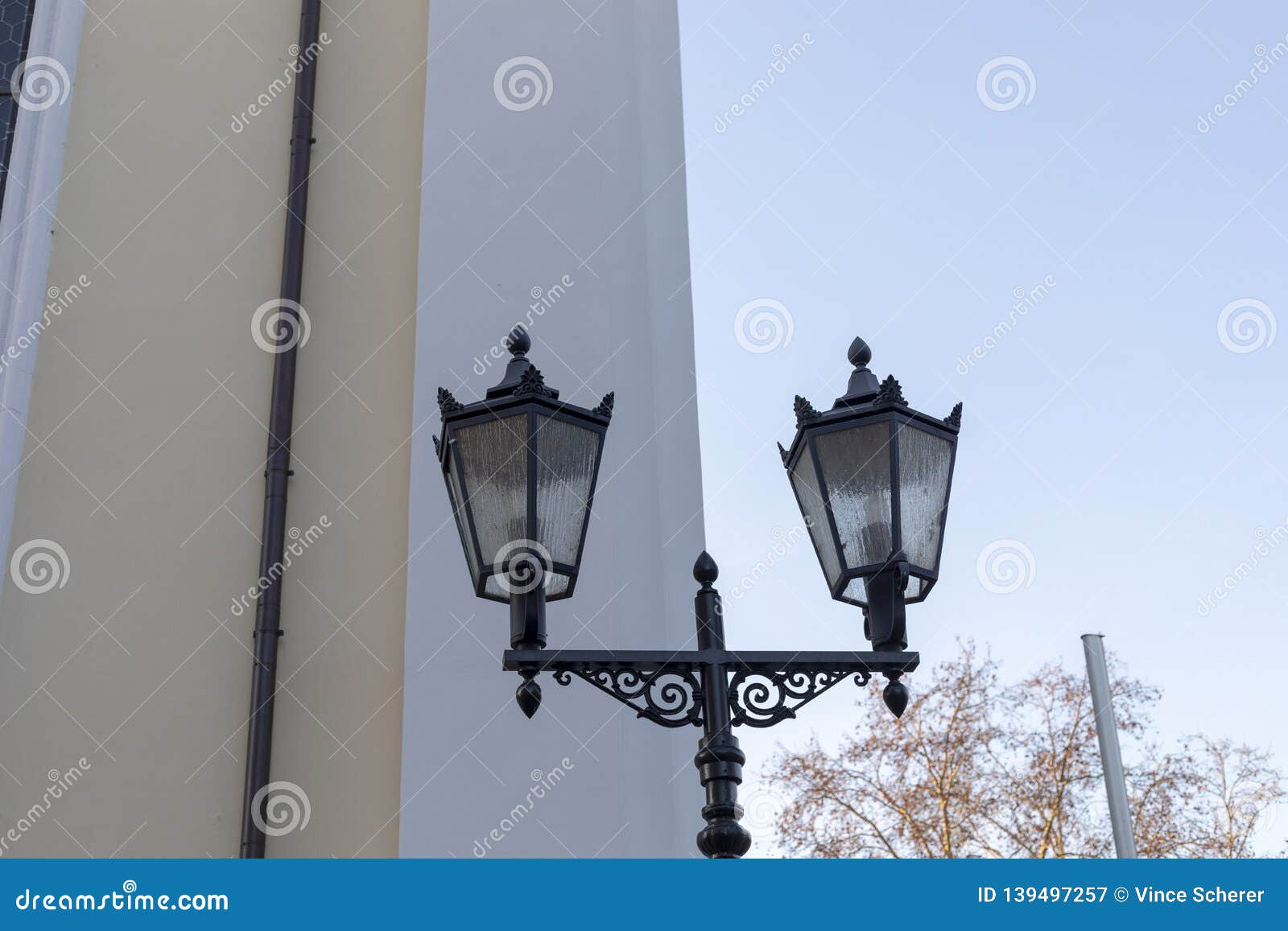 The Antique Lamp an the Street, Germany Frankenthal Stock Image - Image ...