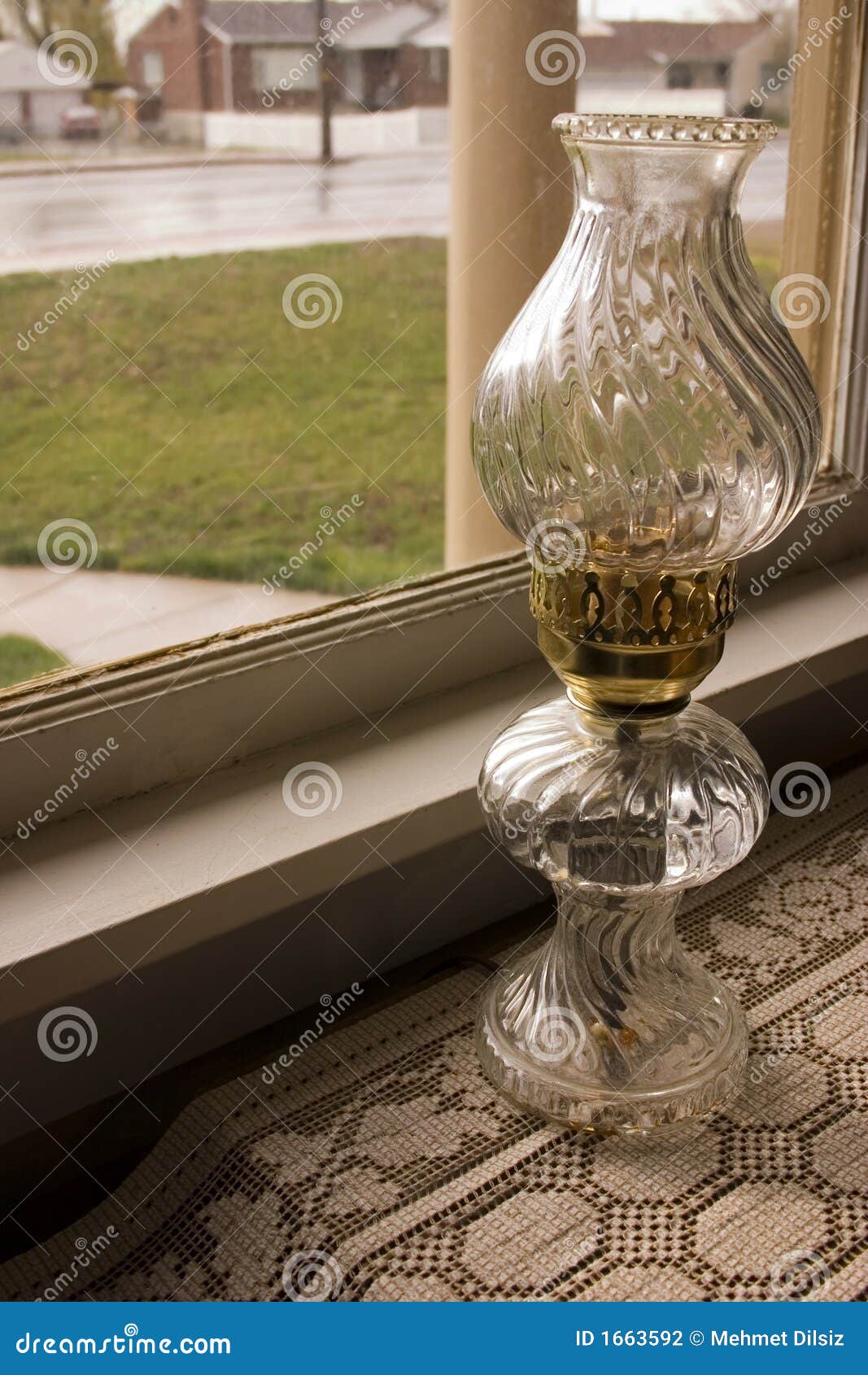 Antique Lamp by the Window stock photo. Image of brass - 1663592