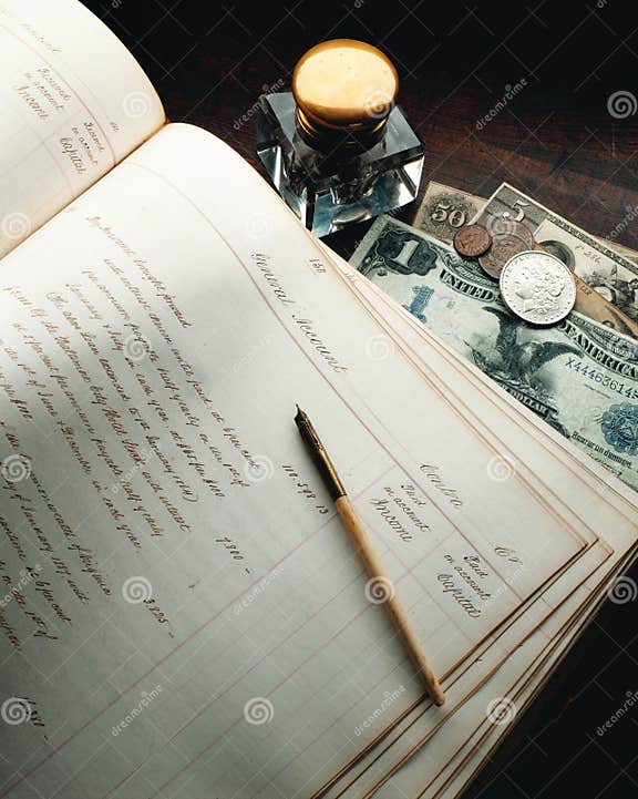Antique ledger book stock photo. Image of dollar, banking - 7291952