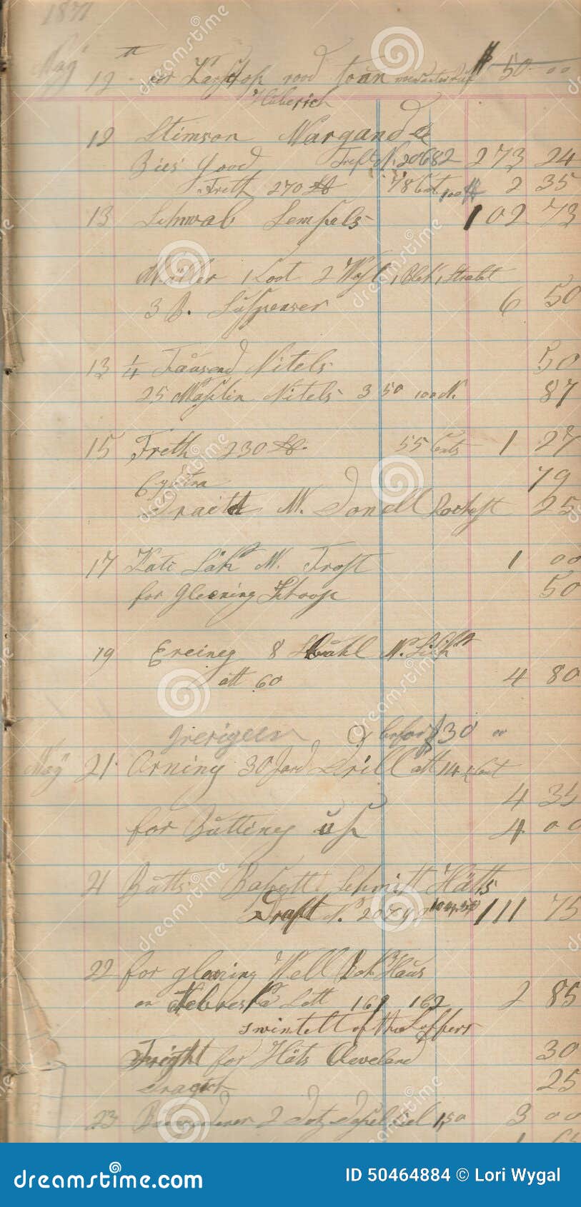 Antique ledger stock photo. Image of ephemera, 1880s - 50464884