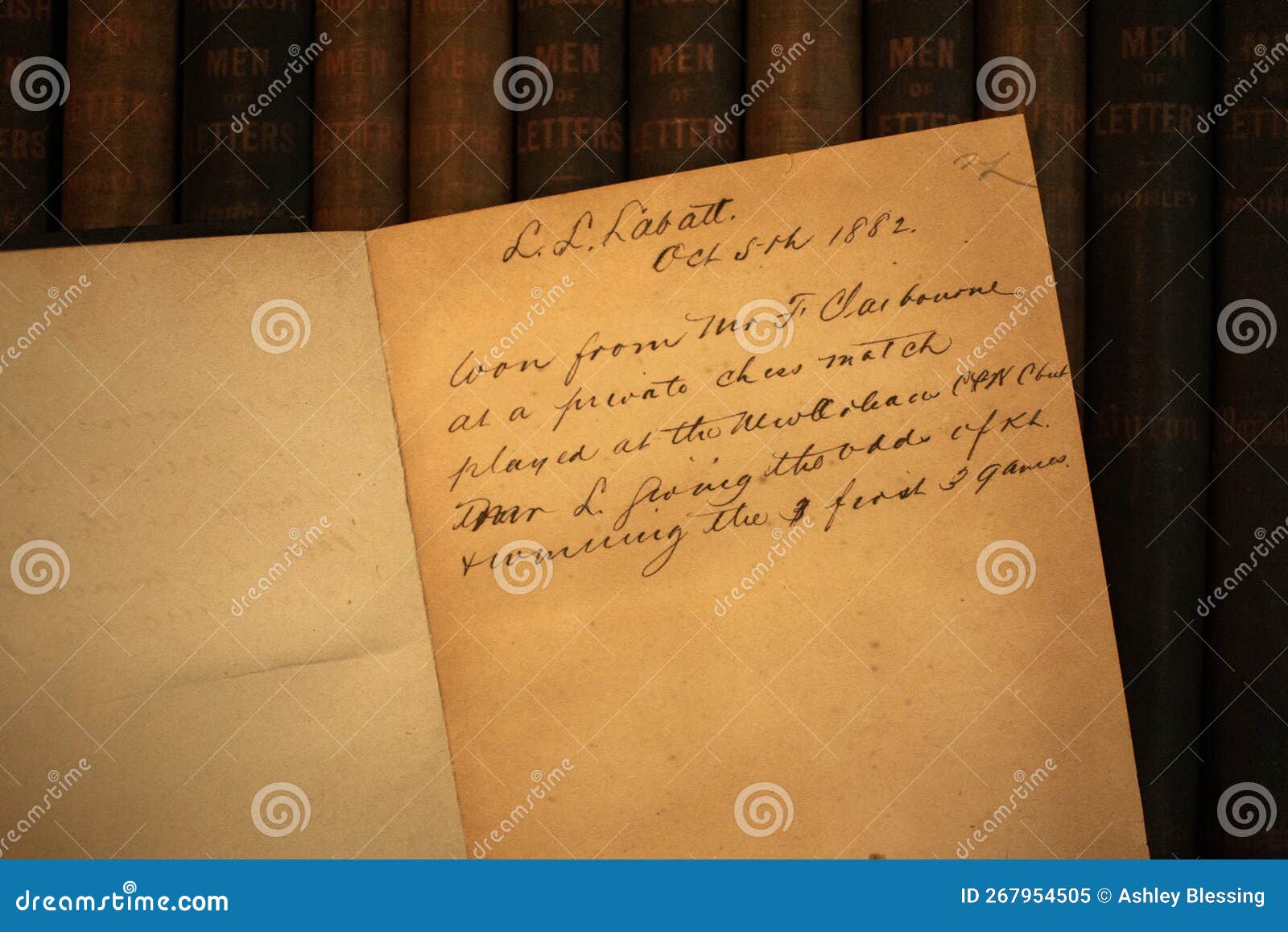 Antique Letter in Book from 1882 Editorial Image - Image of font ...