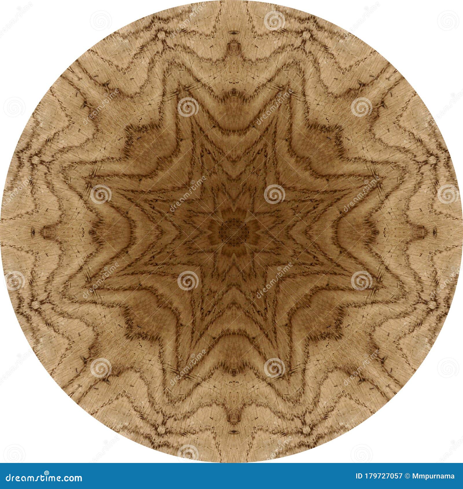 Antique Light Brown Oak Veneer Panel, Abstract Centered Slices Wood ...