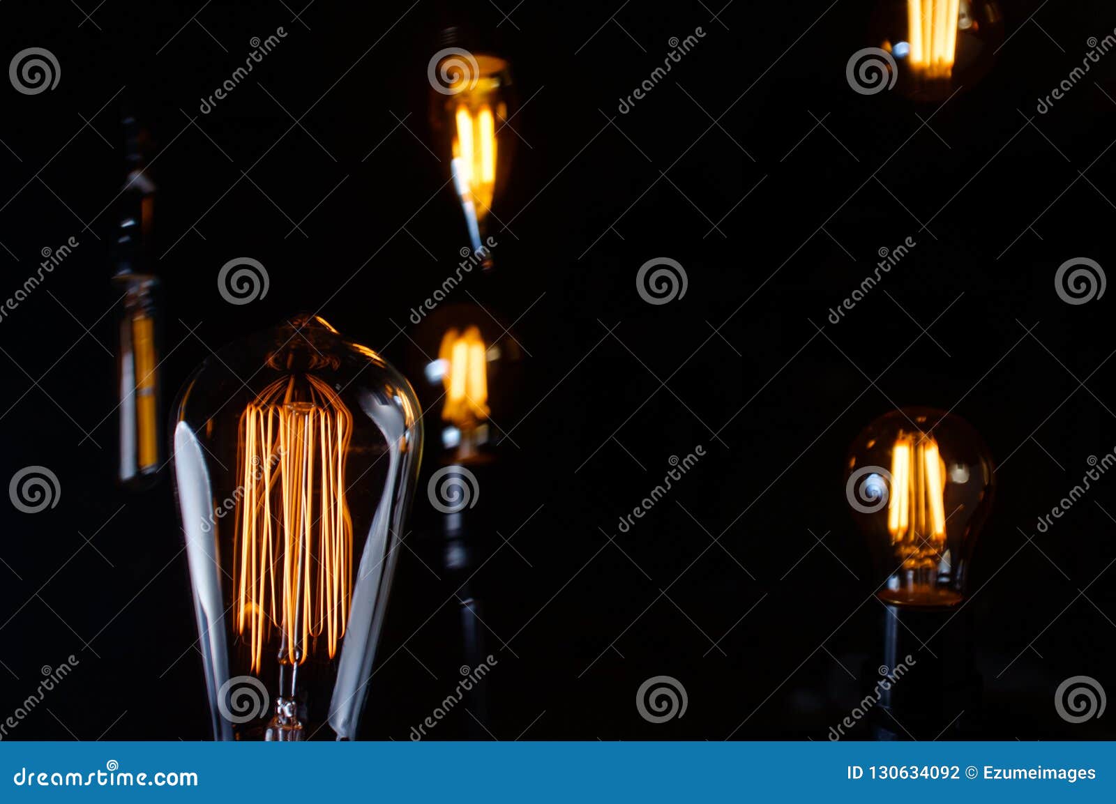 Antique Light Bulbs stock photo. Image of reproduction - 130634092