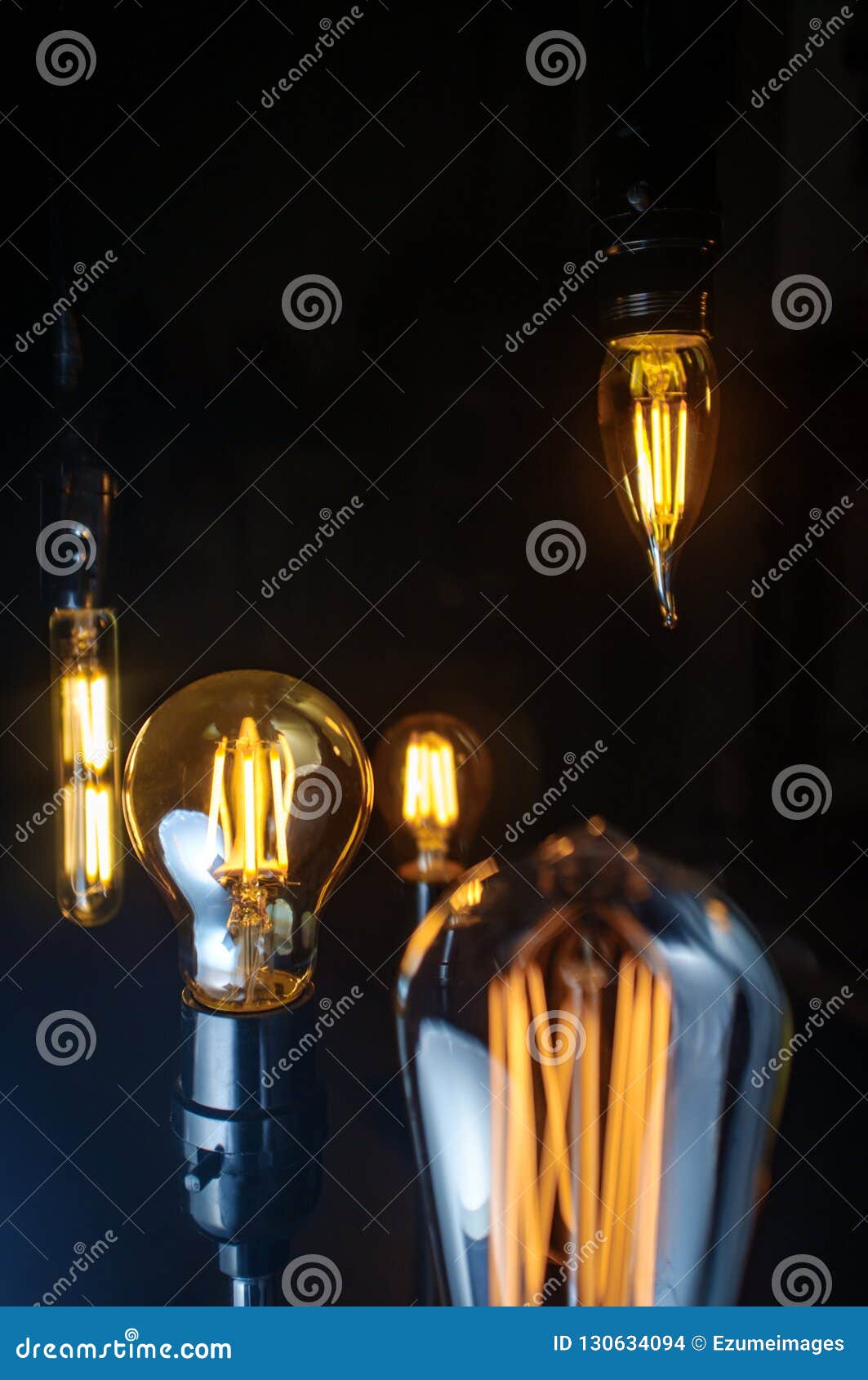 Antique Light Bulbs stock photo. Image of bulb, golden - 130634094