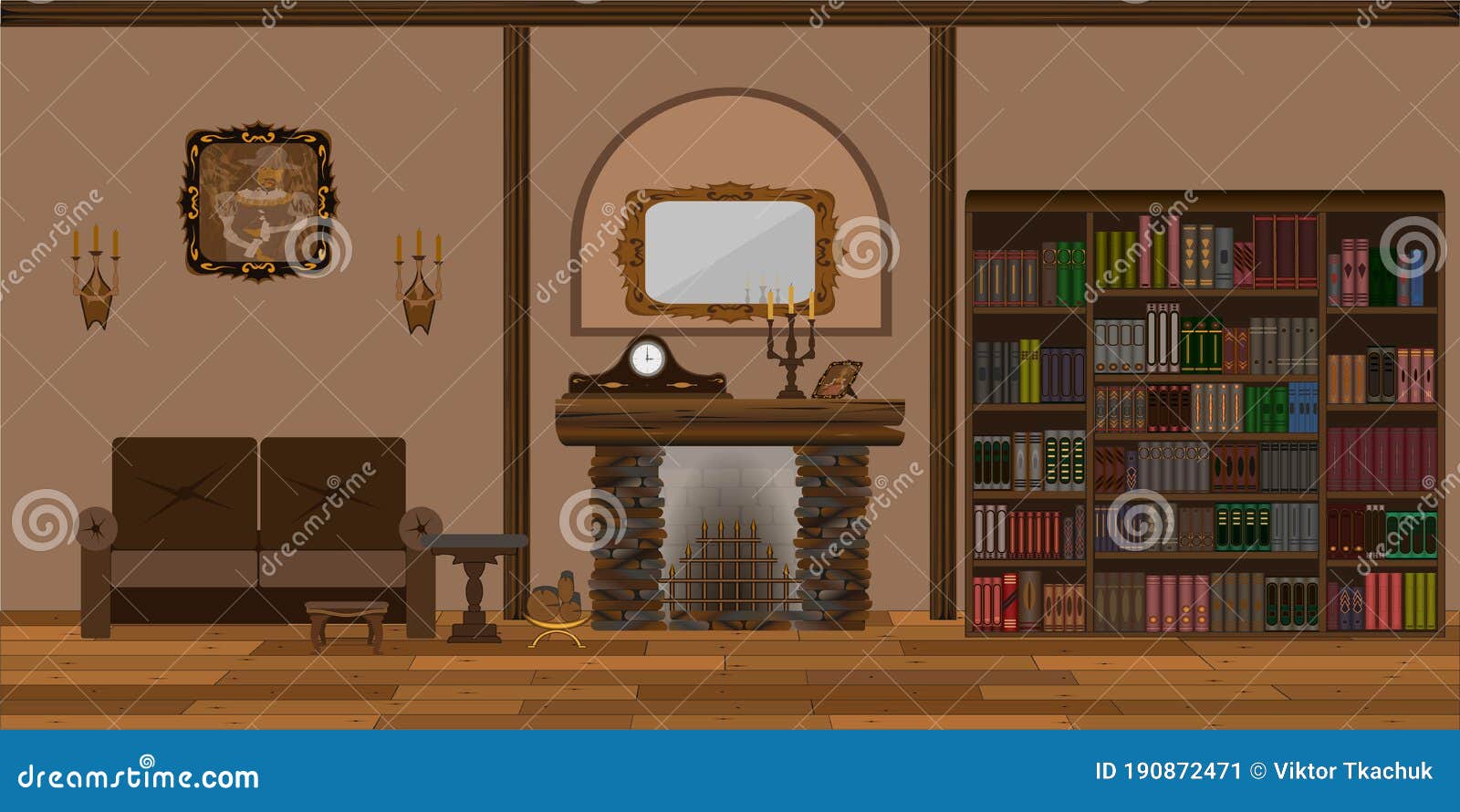 Victorian Library Fireplace Stock Illustrations – 20 Victorian Library ...